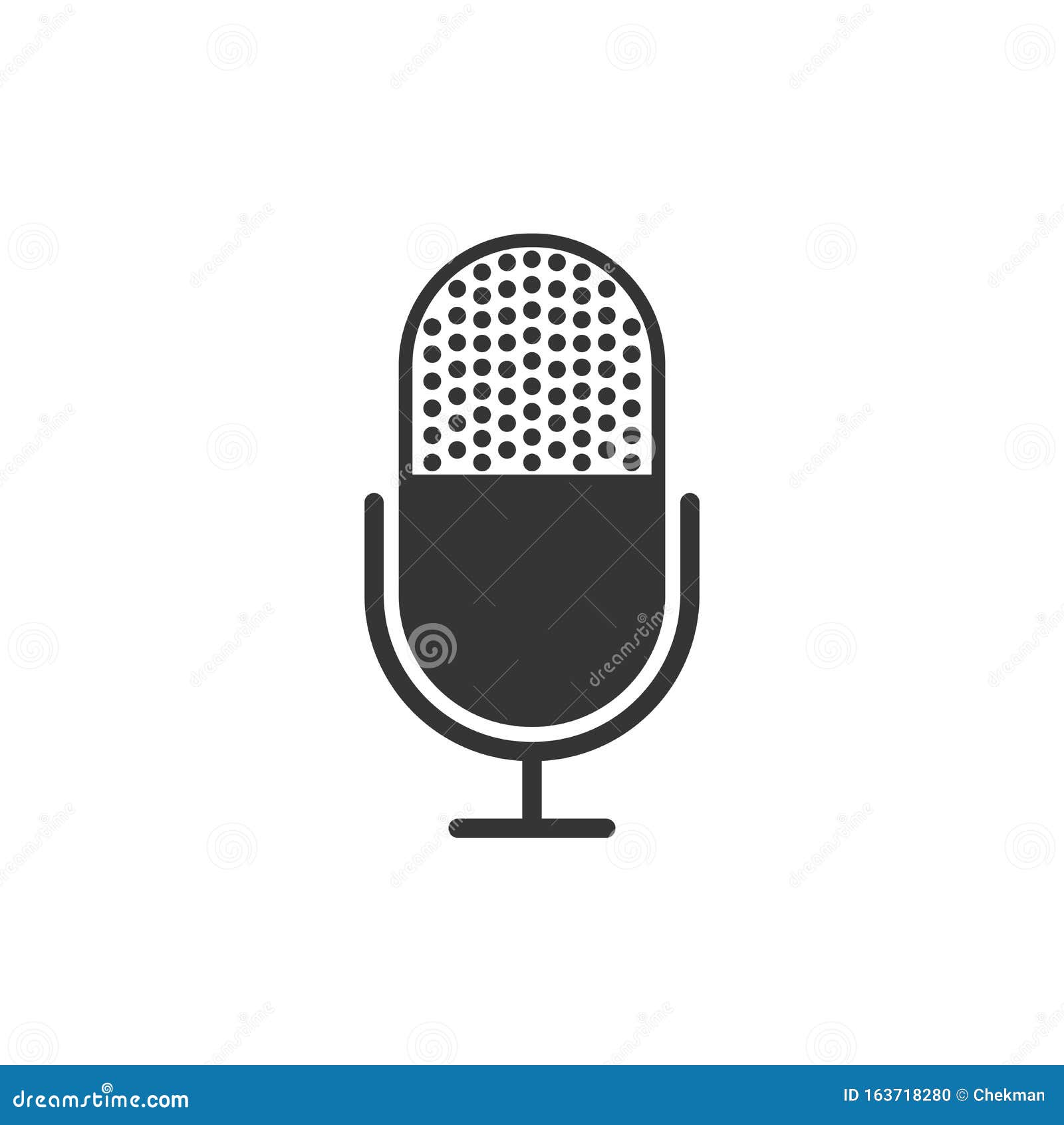 Vector Microphone Icon in Flat Design Stock Illustration - Illustration ...