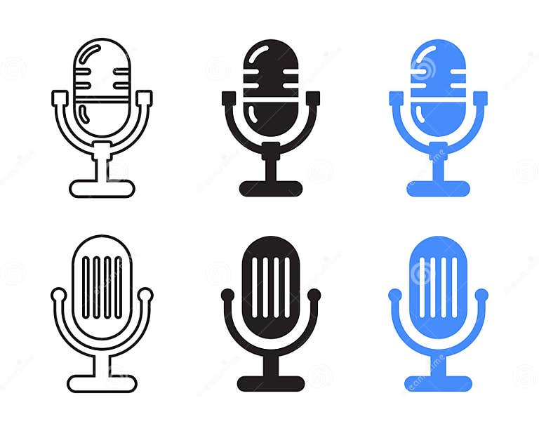 Vector Microphone Icon Set. Microphone Symbols Stock Illustration ...