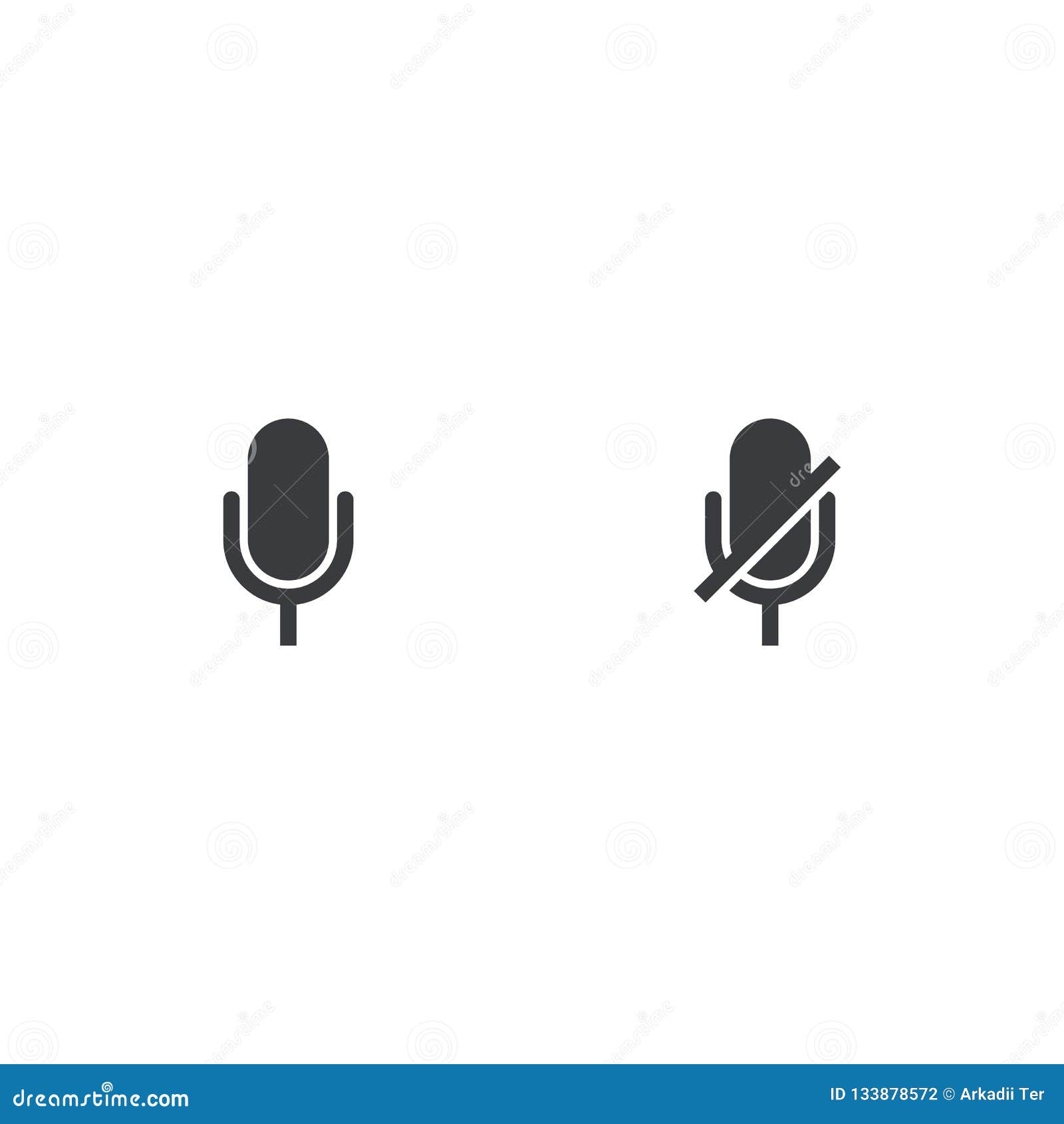 Vector Microphone Icon. Microphone Shape. Mute Microphone. Element for ...