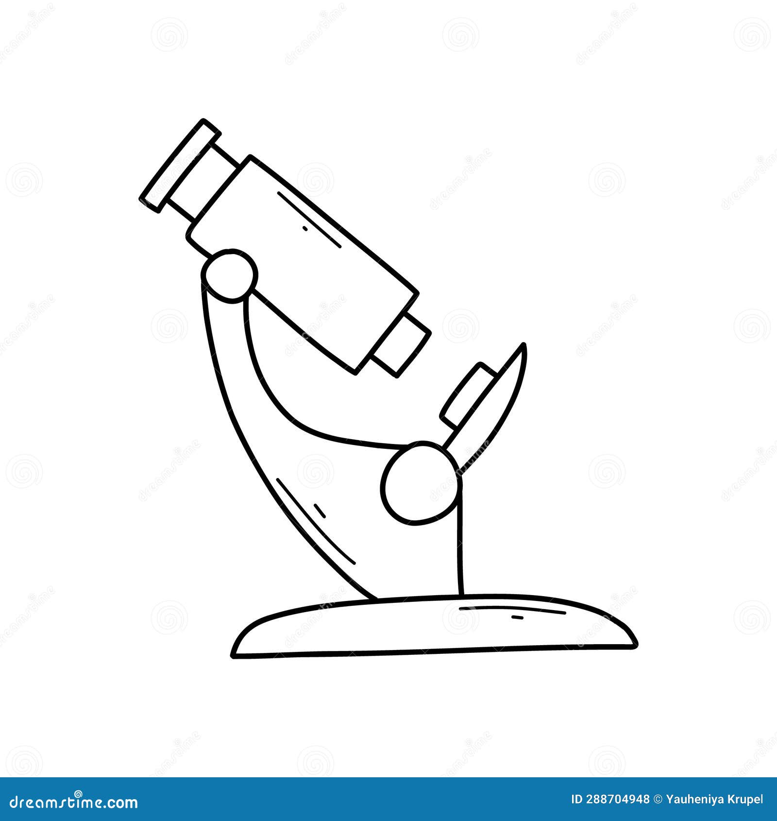 Vector Microscope in Doodle Style Isolated on White Background. Stock ...