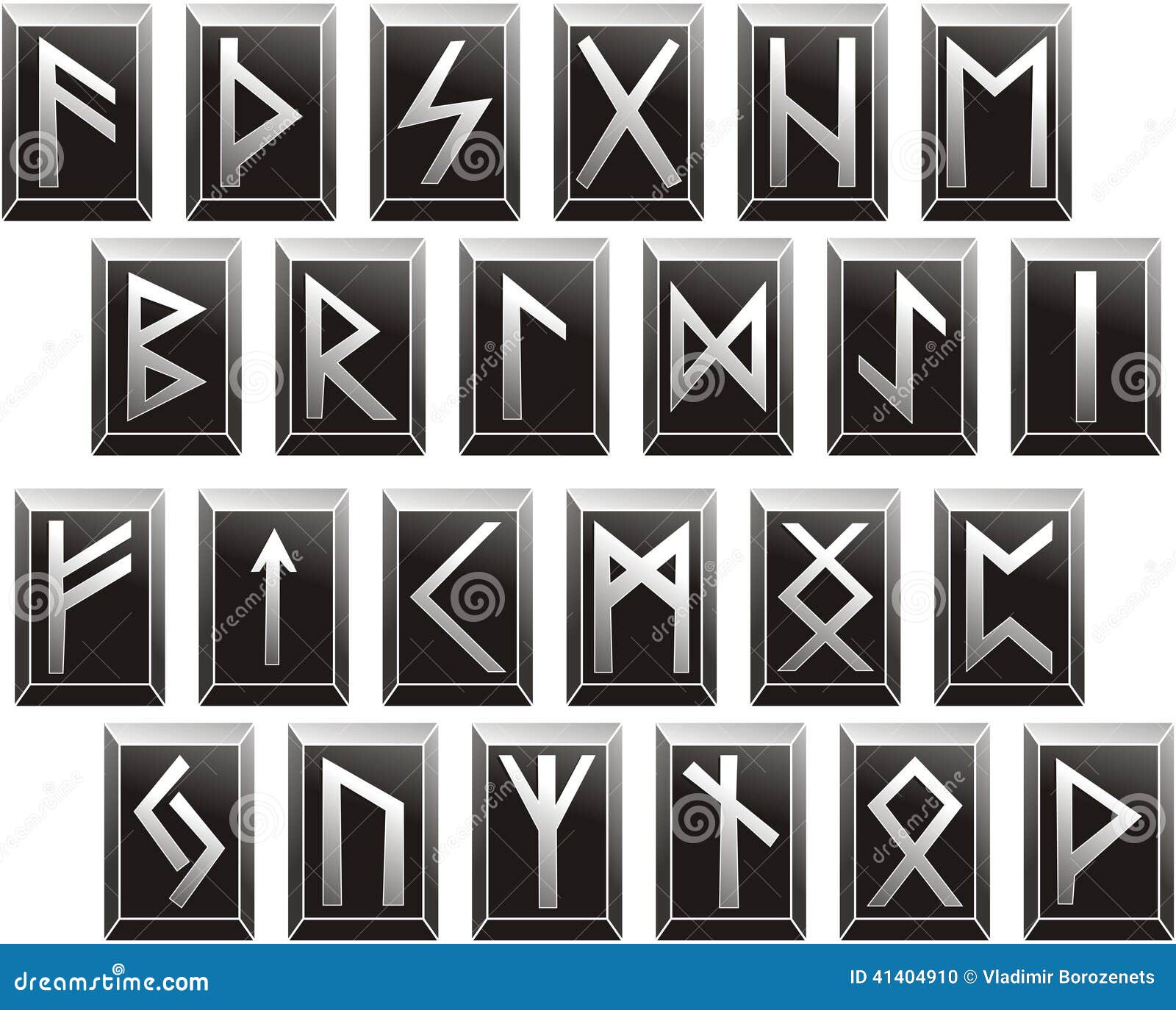 Vector Middeleeuwse Runen- Alfabetten Van Germaanse Talen Vector ...