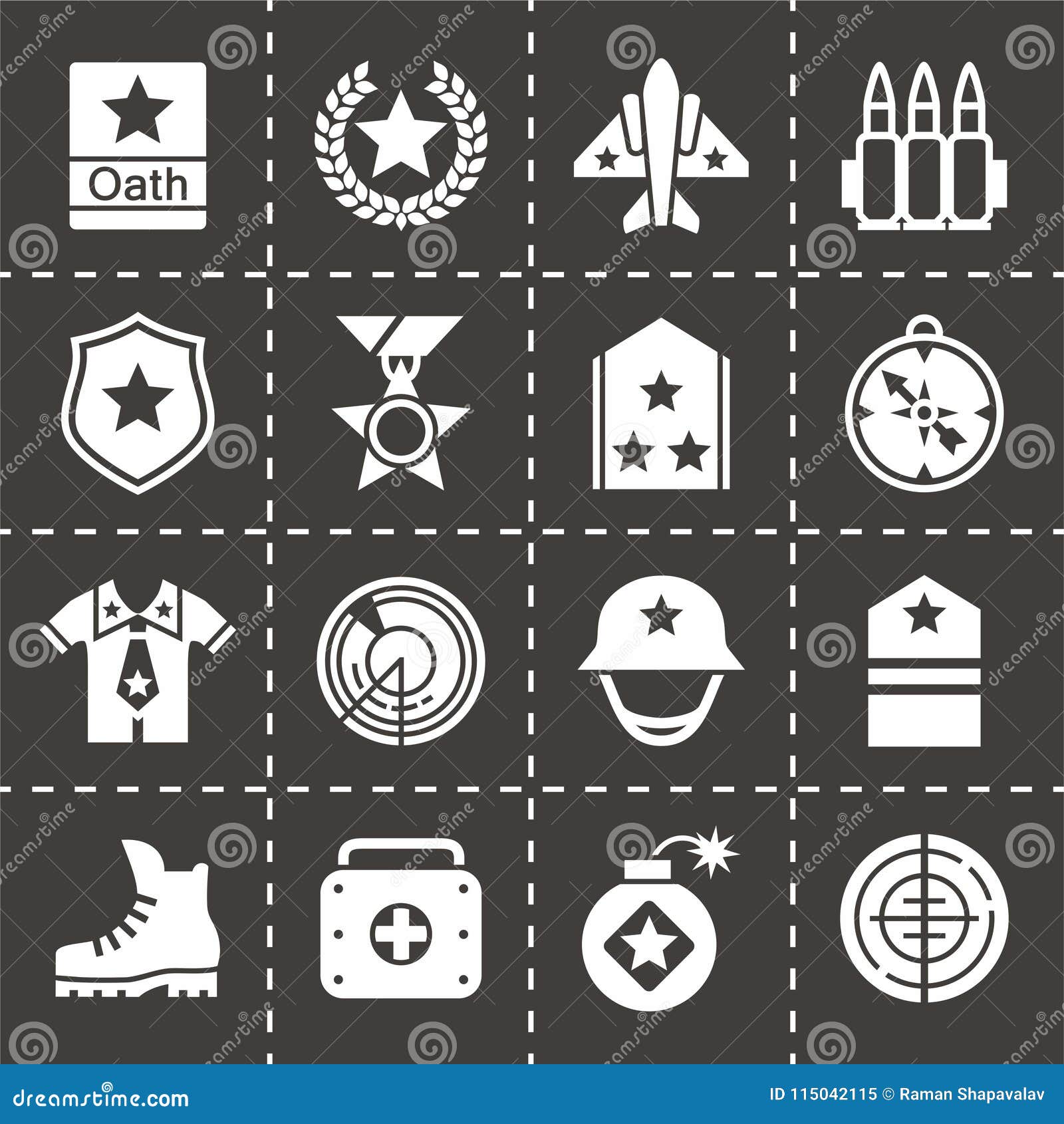 Military Icon On White Background. Armed Symbol. Soldier Emblem With ...