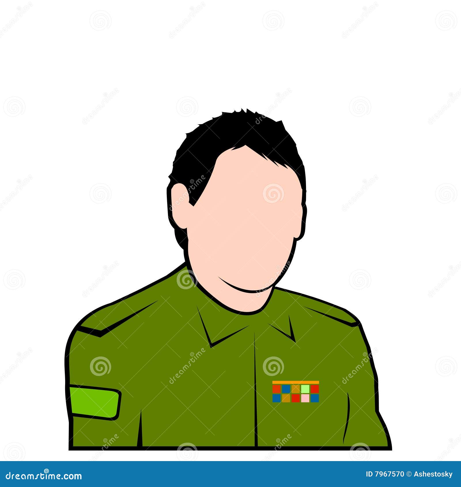 Vector Military Officer Avatar Face Picture. Image: 7967570