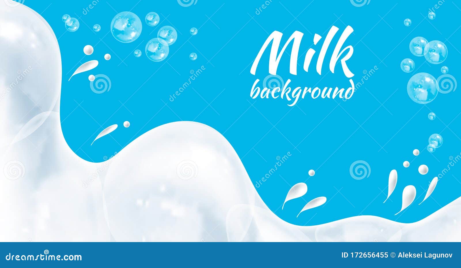 Vector Milk Background, Drink Waves and Splashes, Drops and Colorful ...
