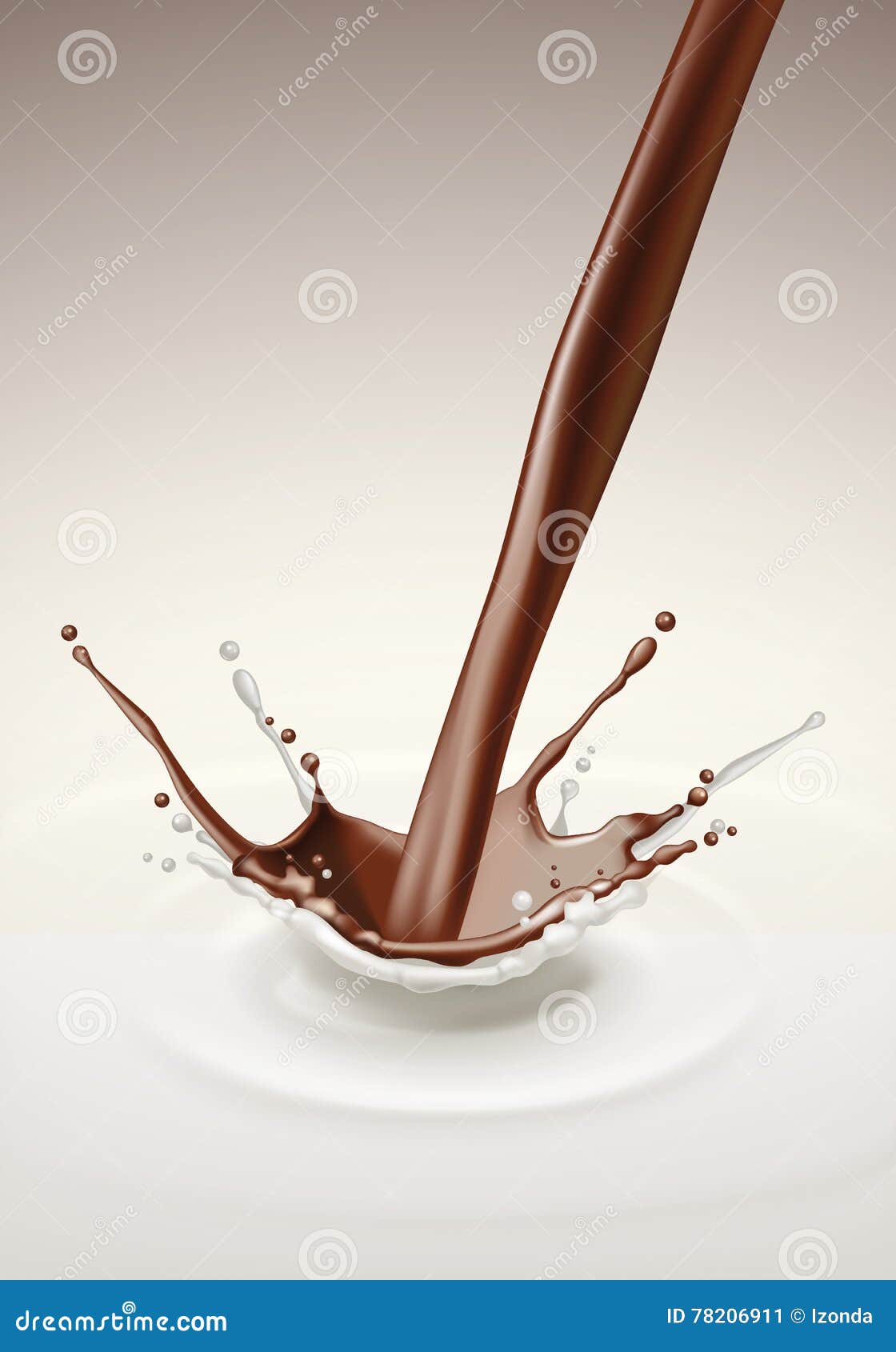 Vector Milk Chocolate Splash Stream Flow Stock Vector - Illustration of ...