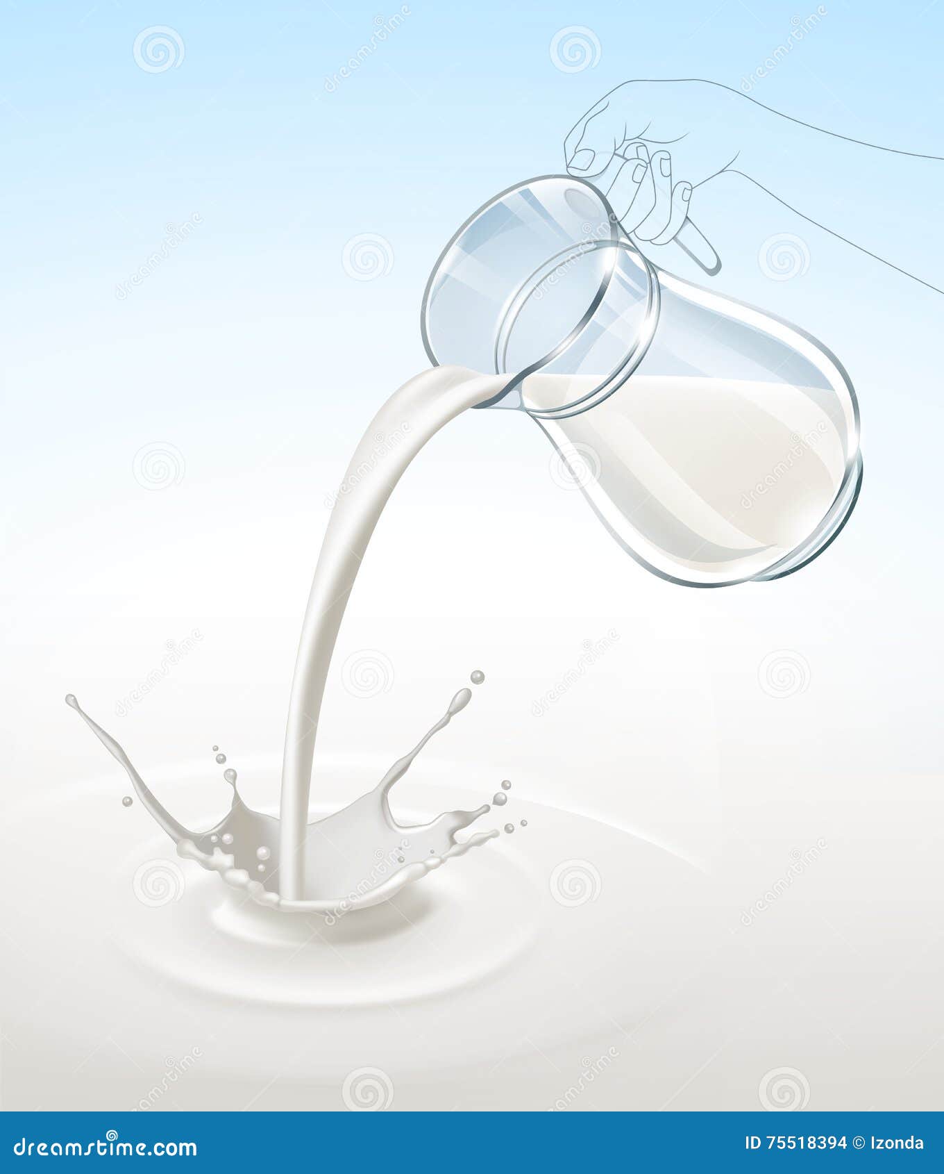 Vector Milk Splash Stream Flow from Glass Jug Background Stock Vector ...