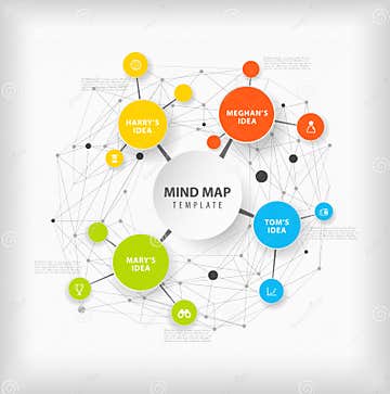 Vector Mind Map Template with Colorful Circles. Stock Vector ...