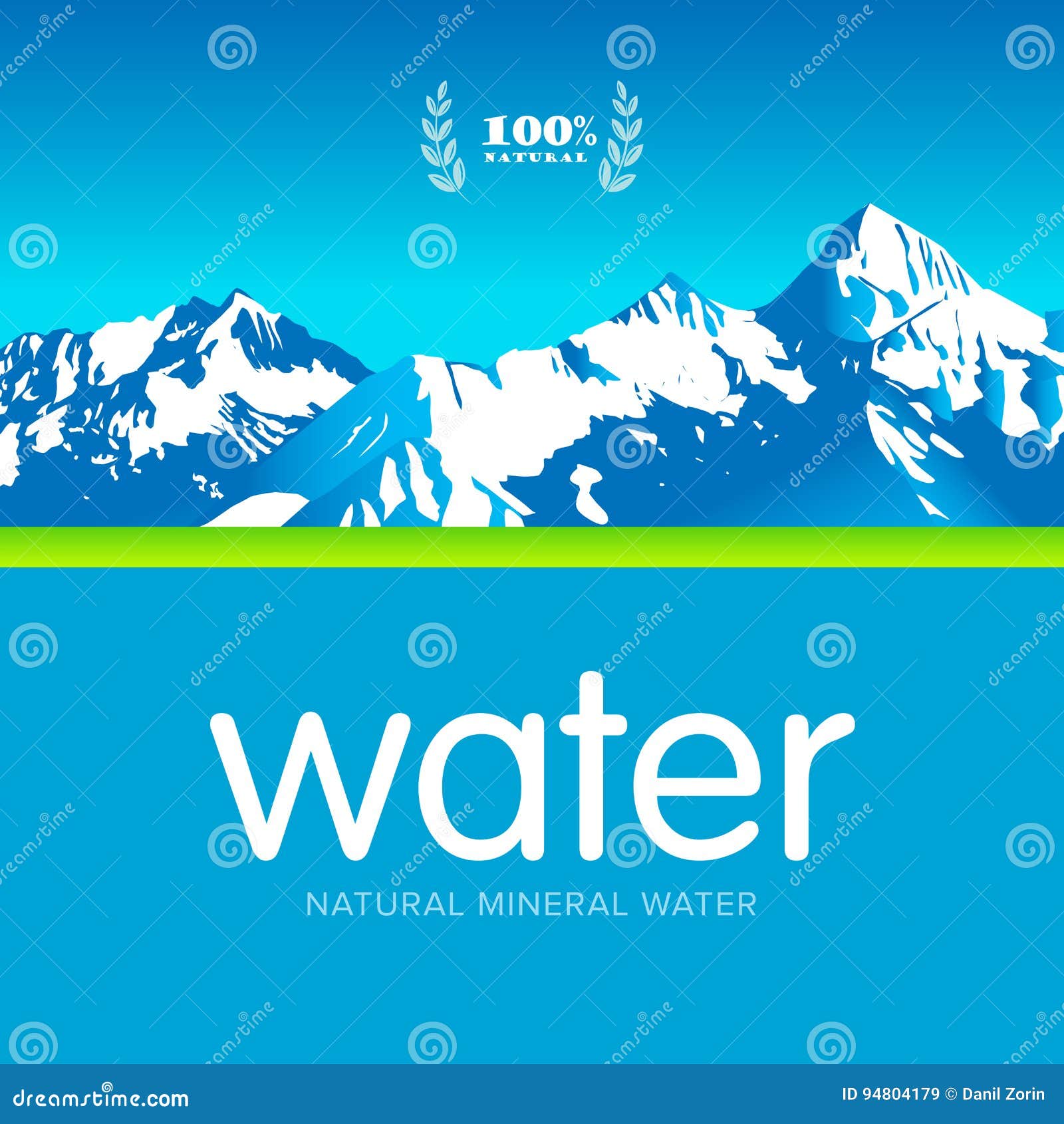 Vector Mineral Bottled Spring Water Logo Design Label Template ...