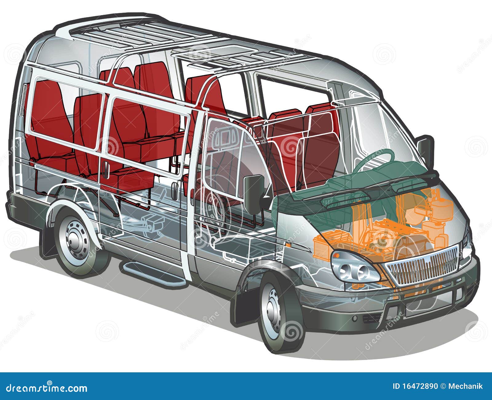Vector mini bus stock vector. Illustration of equipment - 16472890
