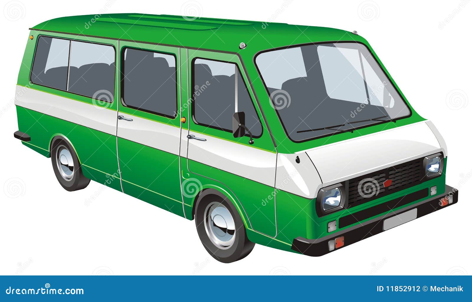Vector mini bus isolated stock vector. Illustration of transport - 11852912