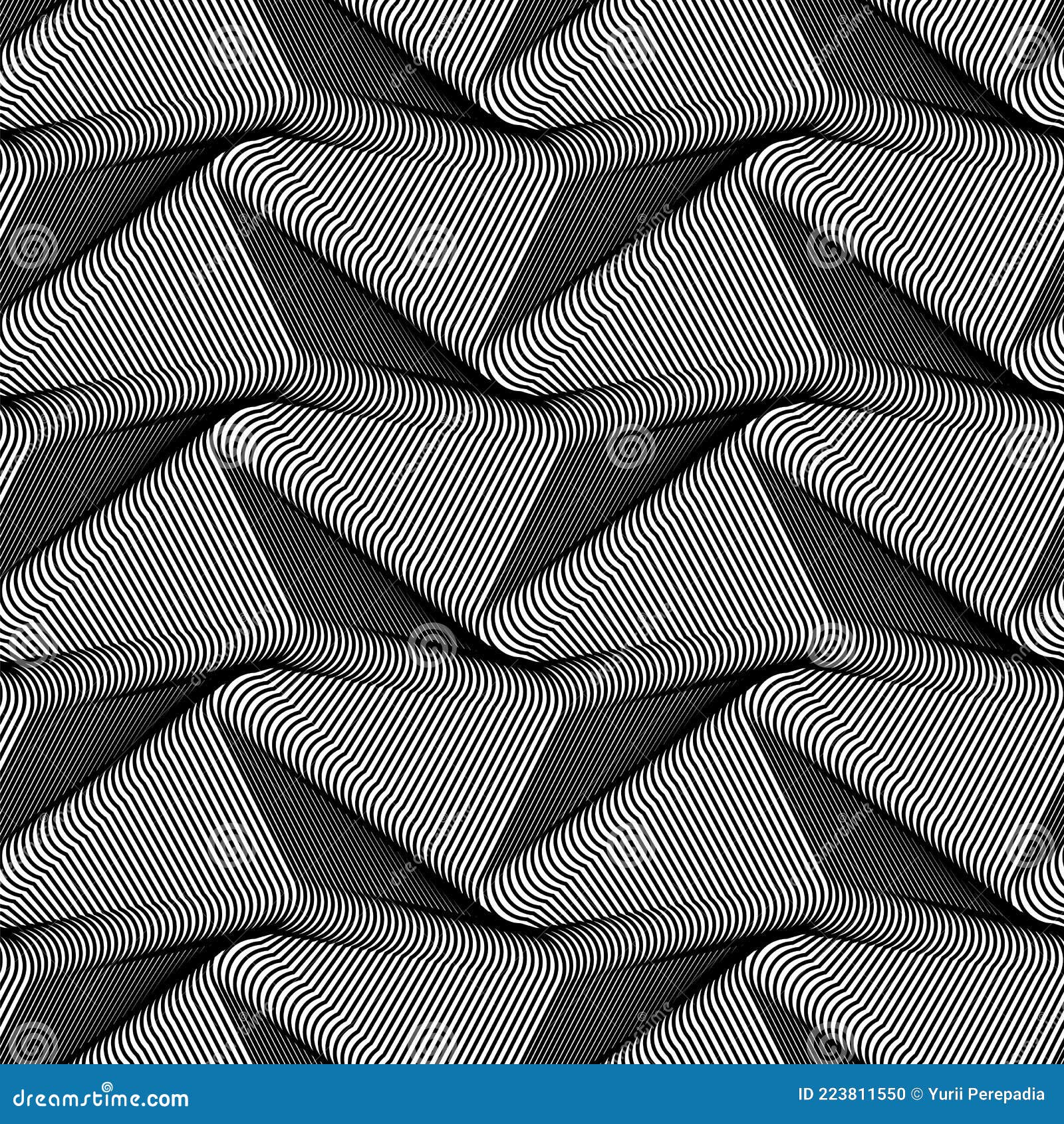 Vector Minimal Black White Seamless Pattern. Abstract Moire Texture for ...