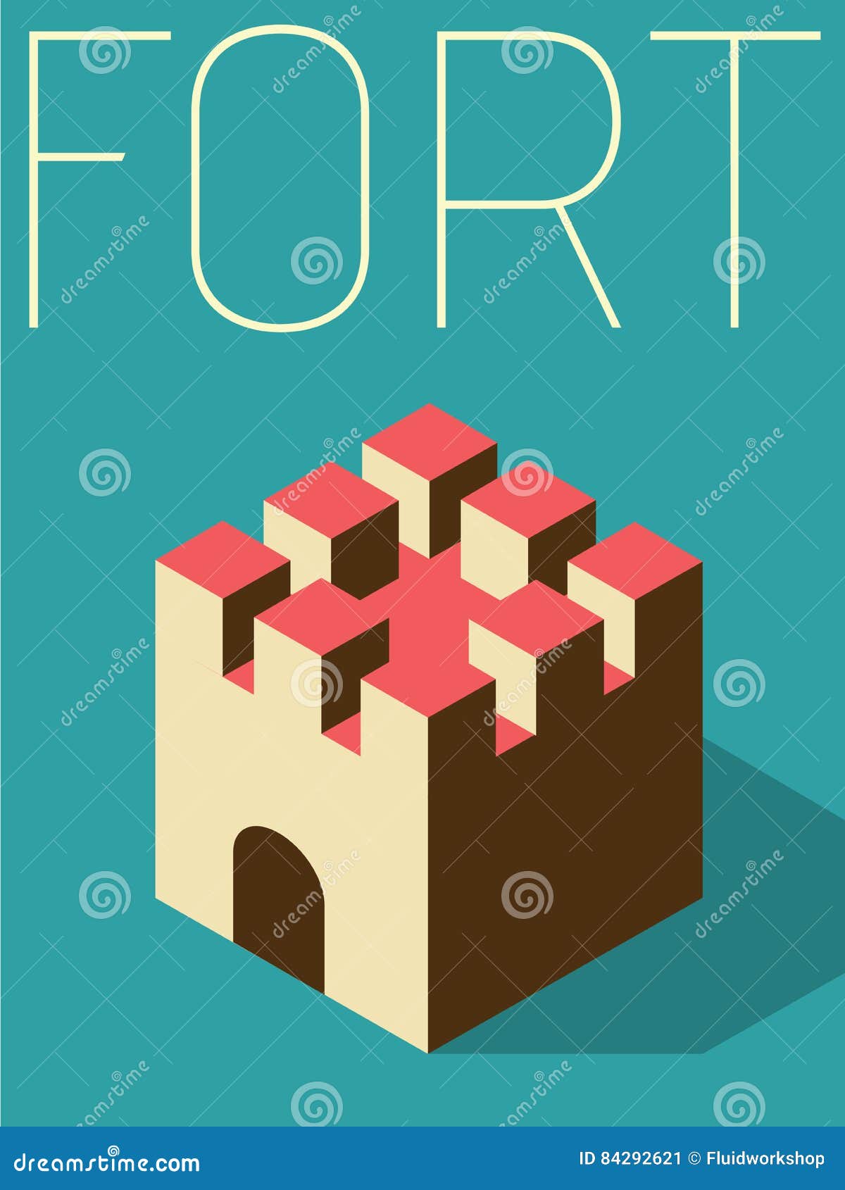 Vector Minimal Design - Fort - Illustration Stock Vector - Illustration ...