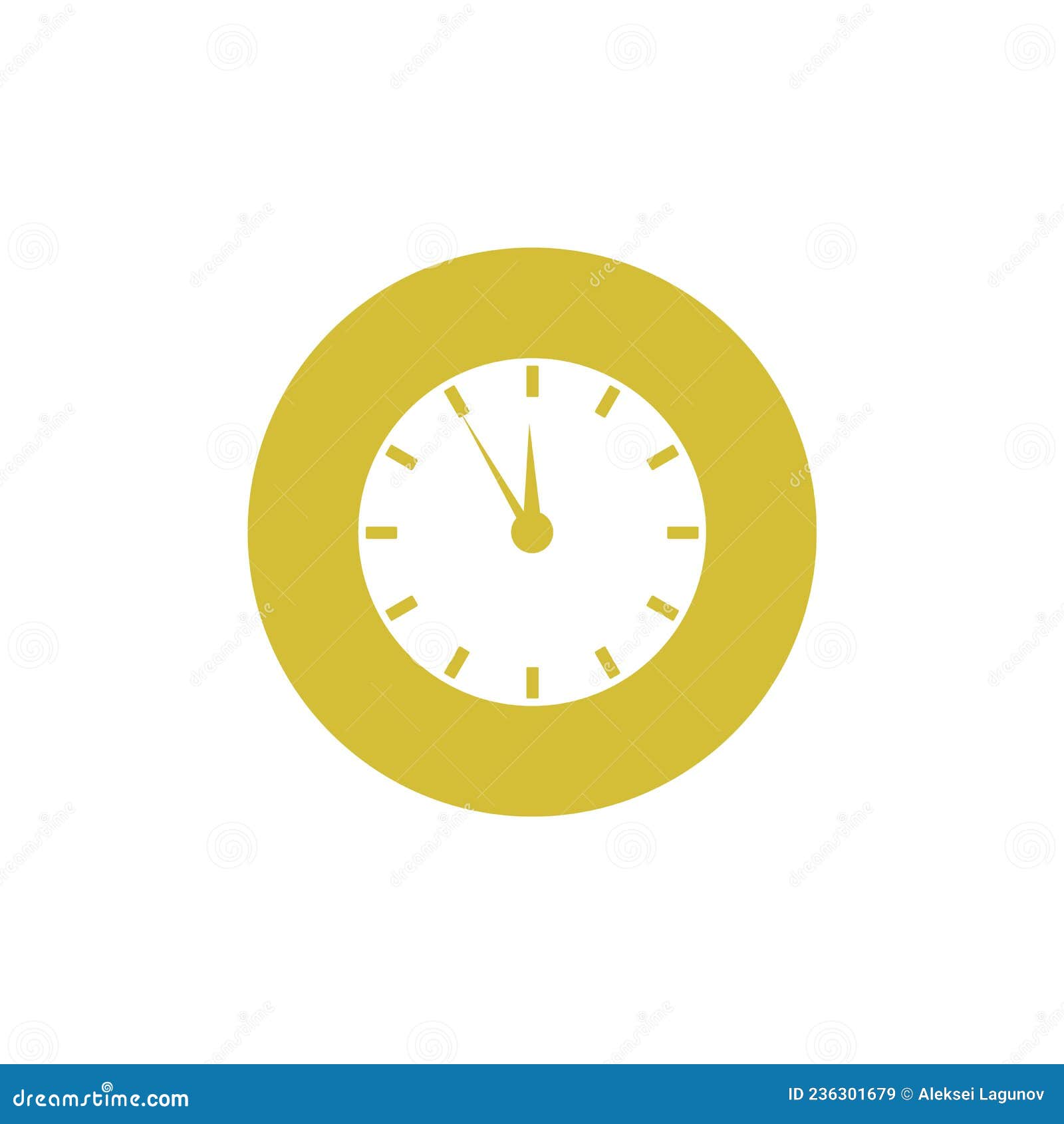 Vector Minimal Golden Clock, Timer Icon, Bold Circle Frame, Watch Sign ...