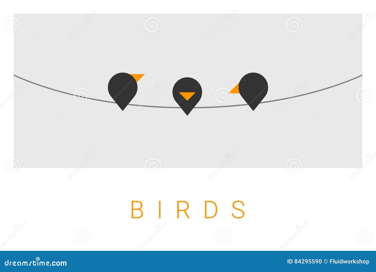Vector Minimal Poster: Birds Stock Vector - Illustration of freedom ...