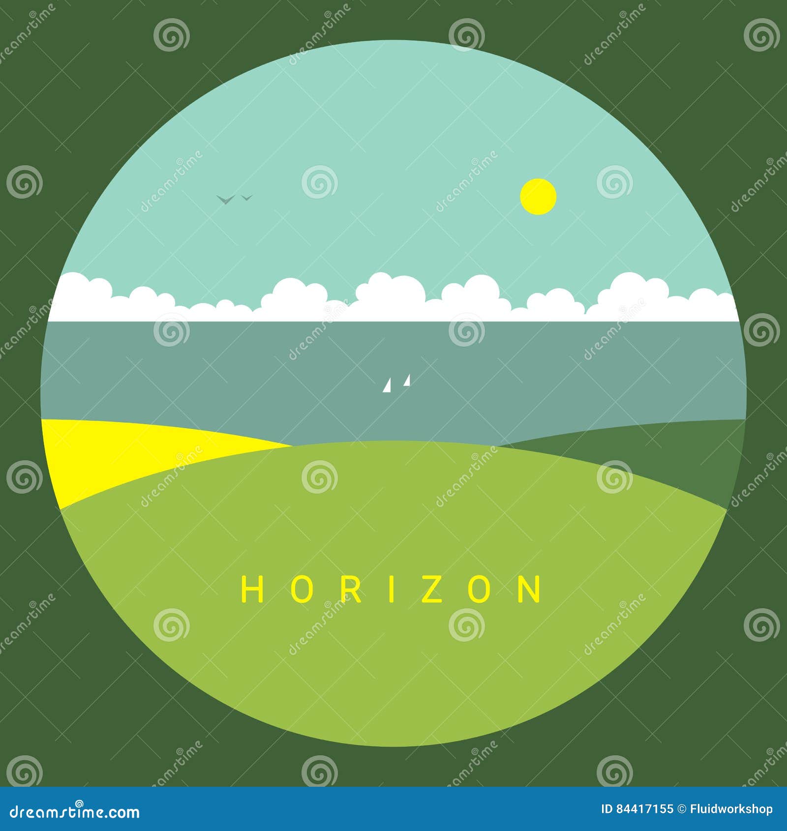 Vector Minimal Poster: Horizon Stock Vector - Illustration of ...