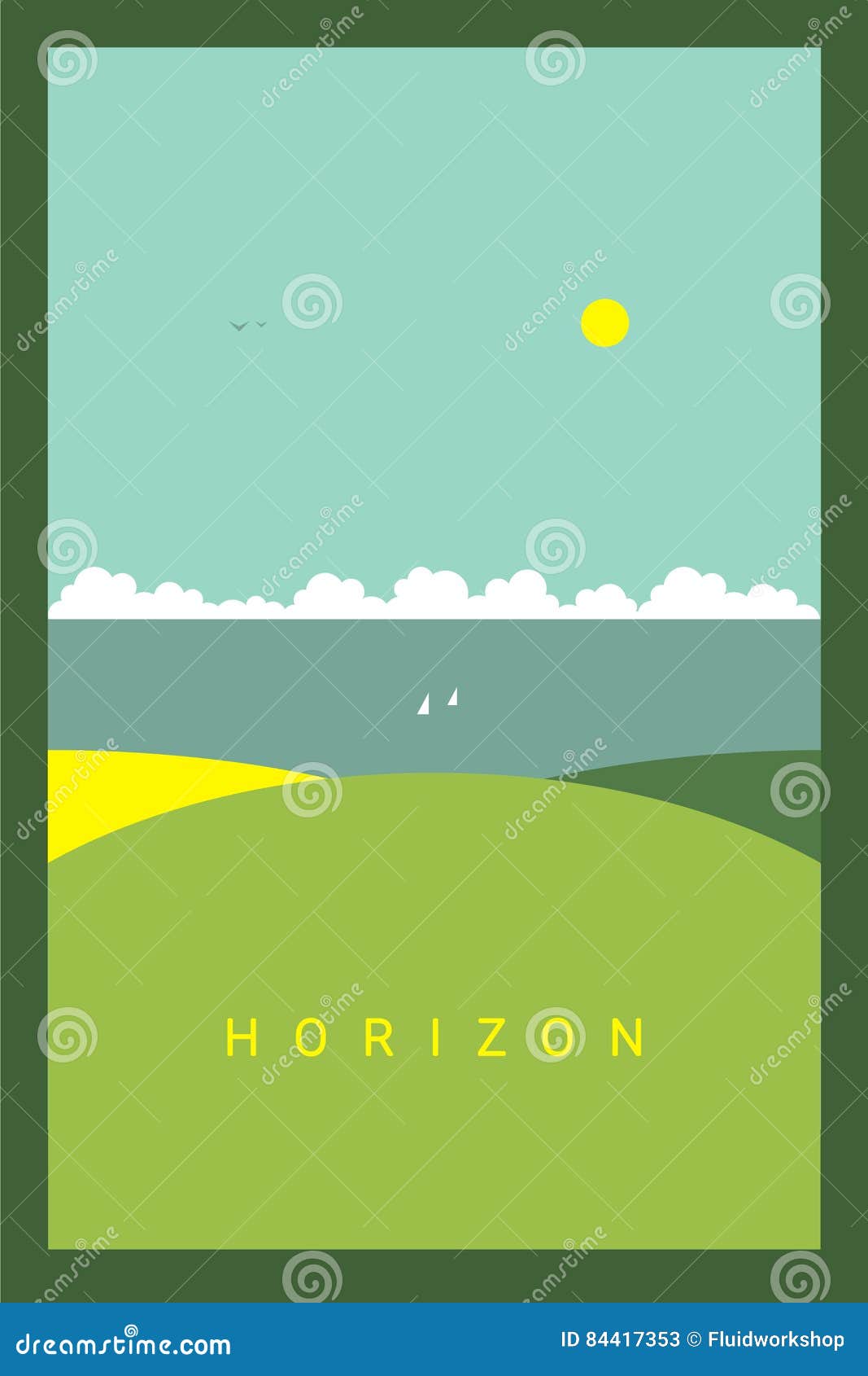 Vector Minimal Poster: Horizon Stock Vector - Illustration of ...