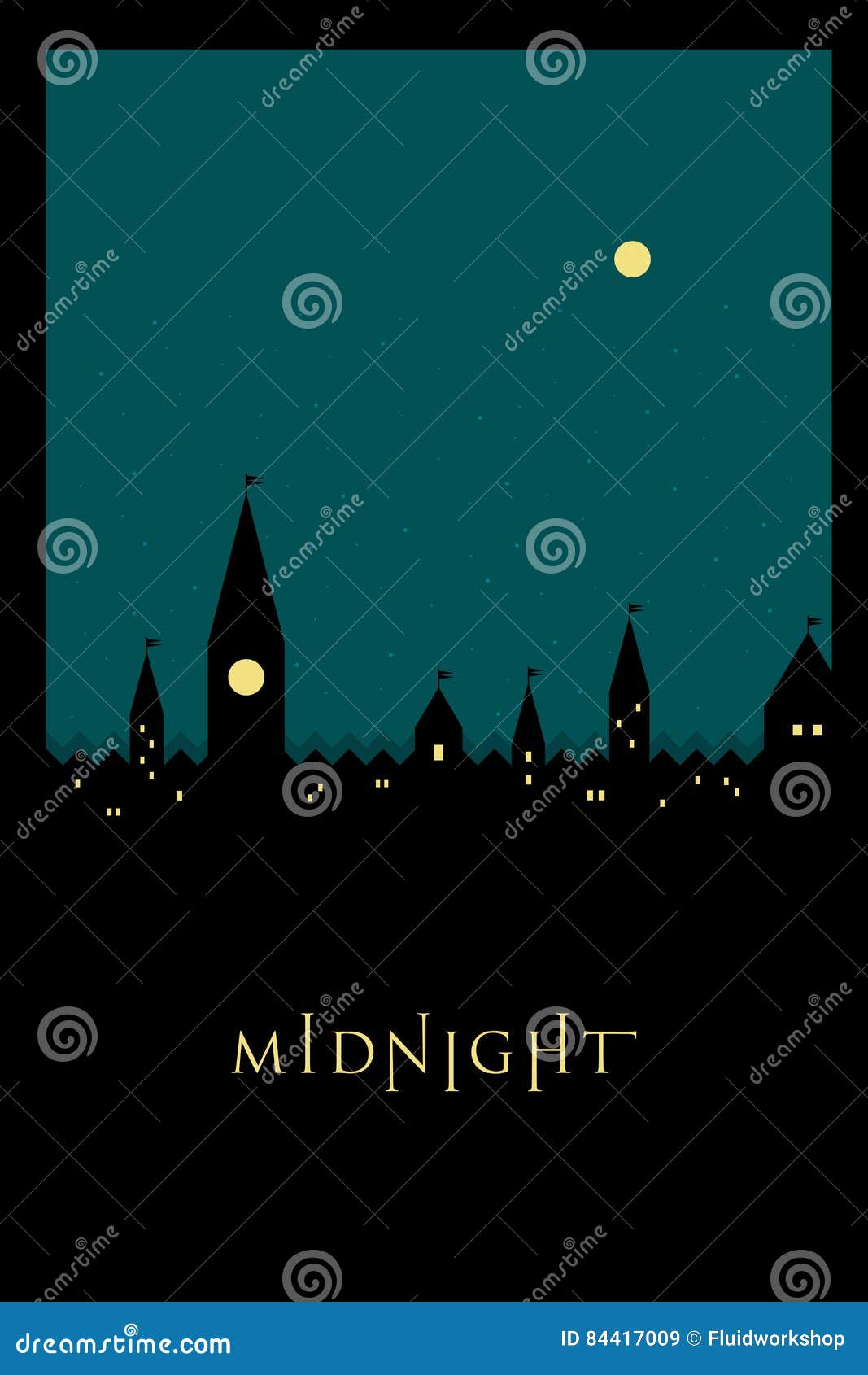 Vector Minimal Poster: Midnight Stock Vector - Illustration of fashion ...