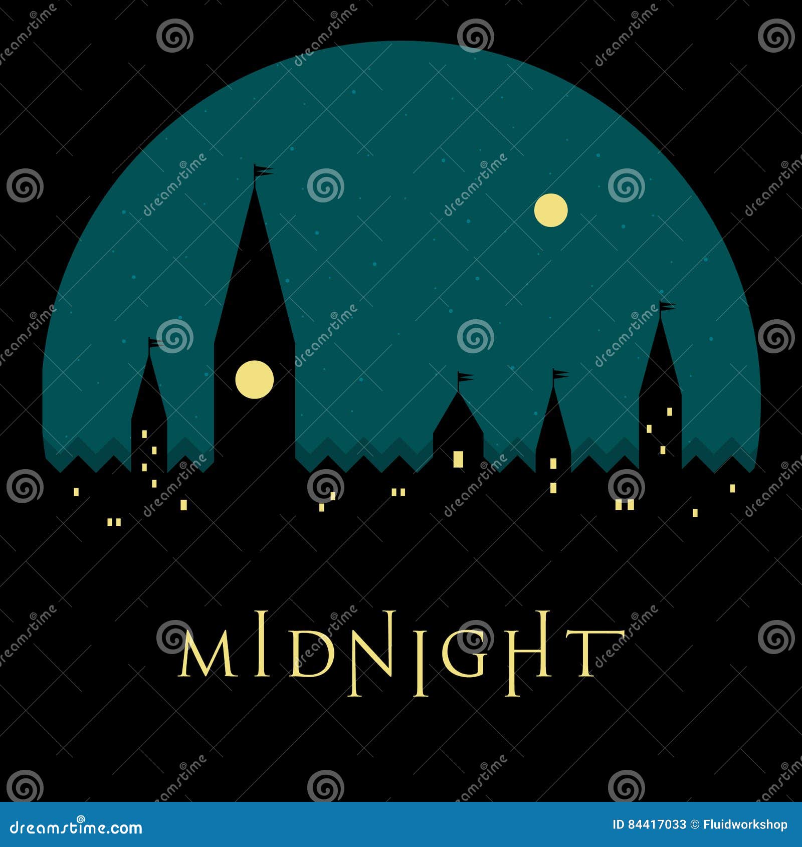 Vector Minimal Poster: Midnight Stock Vector - Illustration of ...