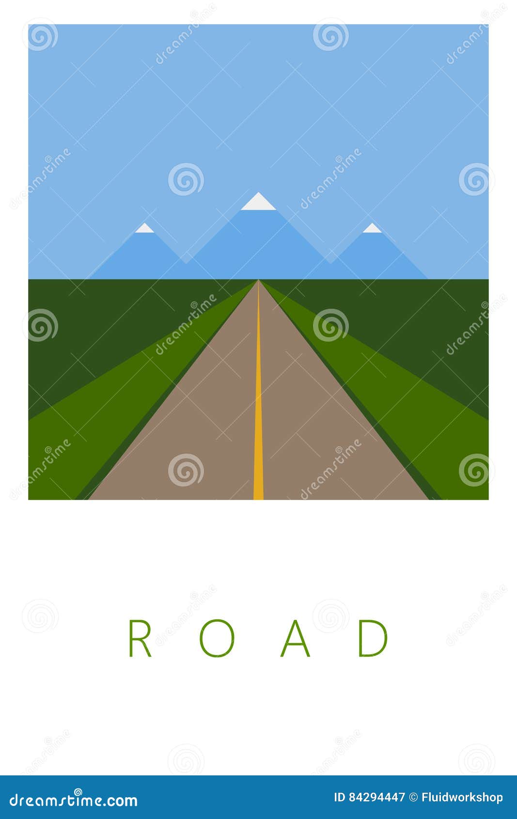 Vector Minimal Poster: Road Stock Vector - Illustration of line ...