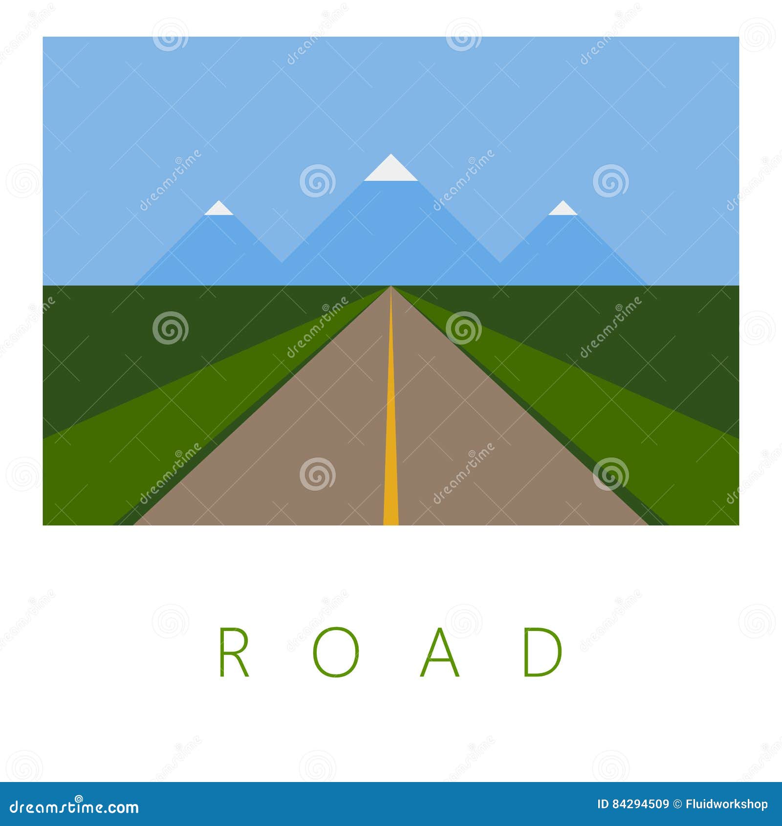 Vector Minimal Poster: Road Stock Vector - Illustration of line, retro ...
