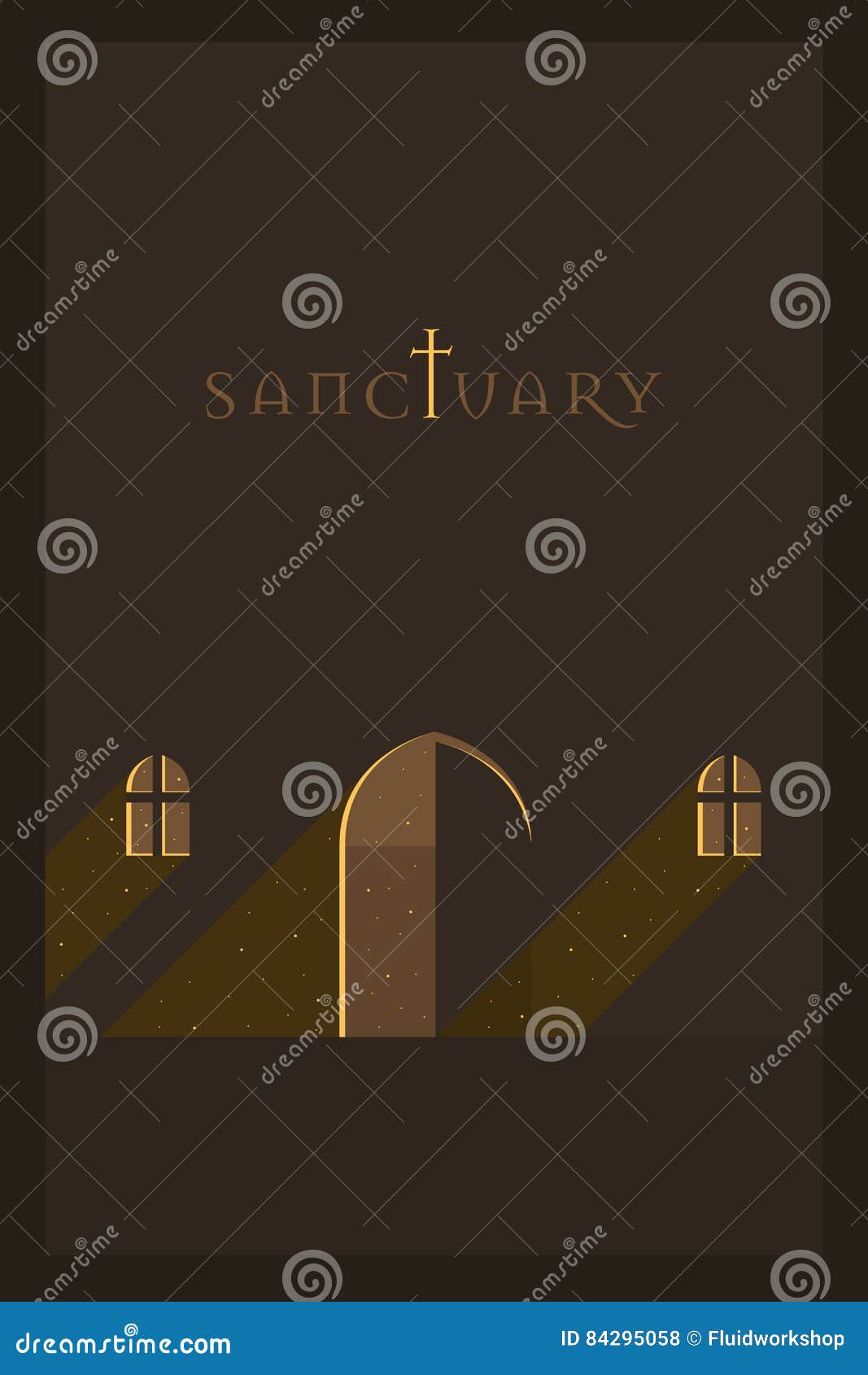 Vector Minimal Poster: Sanctuary Stock Vector - Illustration of cross ...