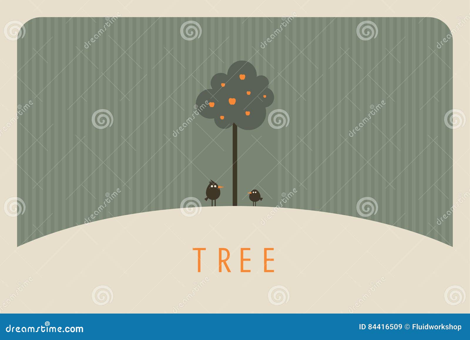 Vector Minimal Poster: Tree - Illustration Stock Vector - Illustration ...