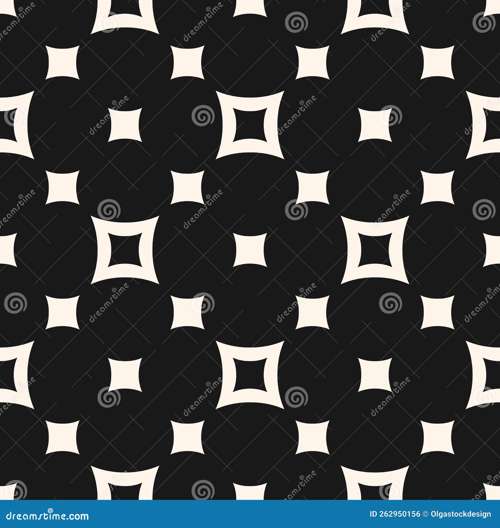 Vector Minimal Seamless Pattern with Small Squares. Black and White Background Stock Vector ...