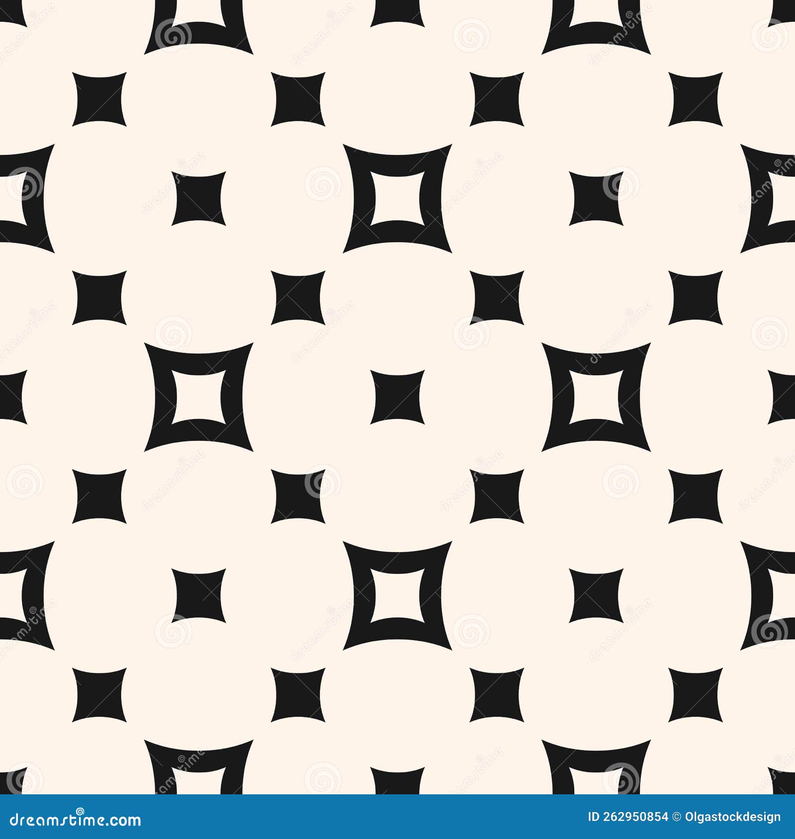 Vector Minimal Seamless Pattern with Small Squares. Black and White Background Stock Vector ...