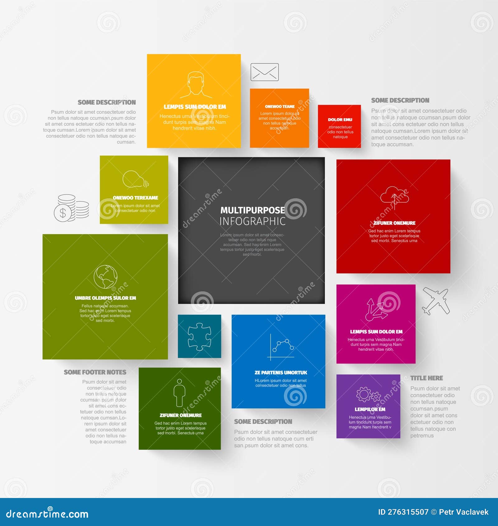 Vector Minimalist Colorful Infographic Template Amde from Squares Stock ... Vector Minimalist Colorful Infographic Template Amde from Squares Stock ...