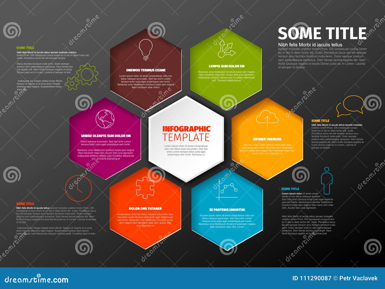 Dark Minimalist Infographic Report Template with Hexagons Stock Vector ... Dark Minimalist Infographic Report Template with Hexagons Stock Vector ...