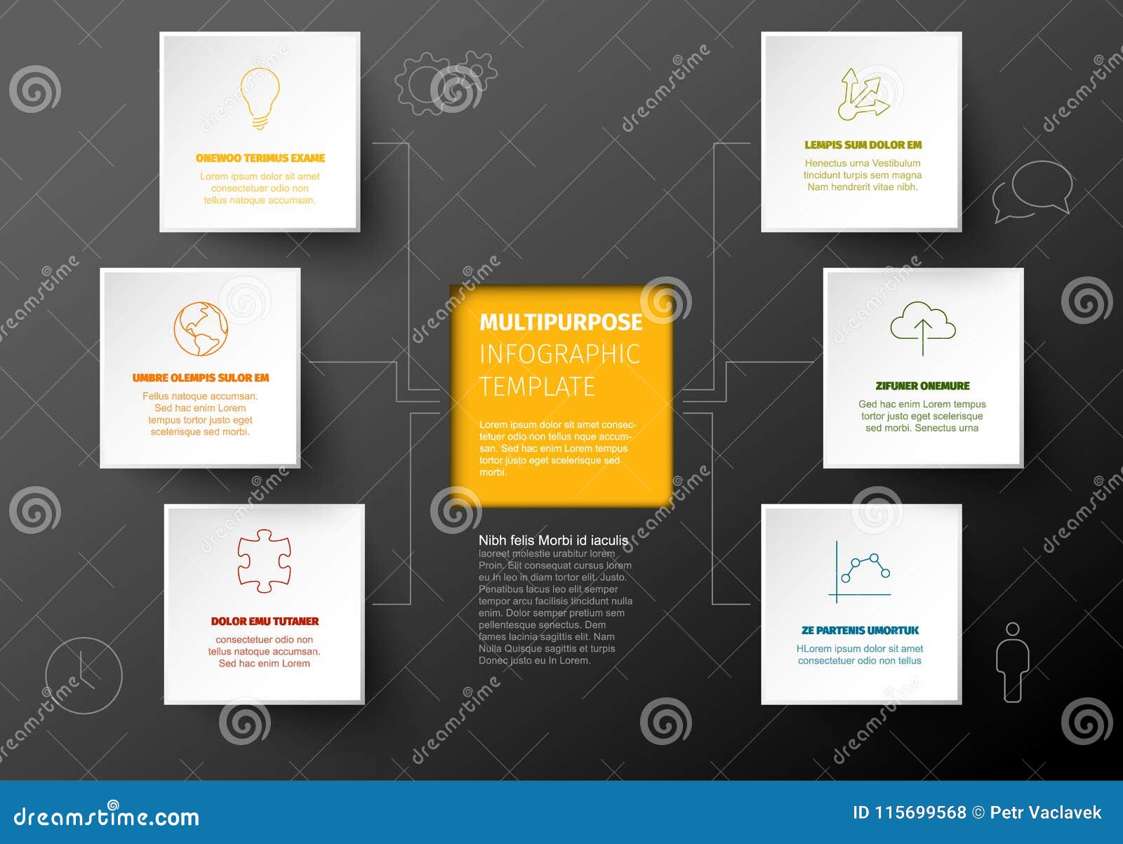 Vector Minimalist Dark Infographic Template | CartoonDealer.com #115699568