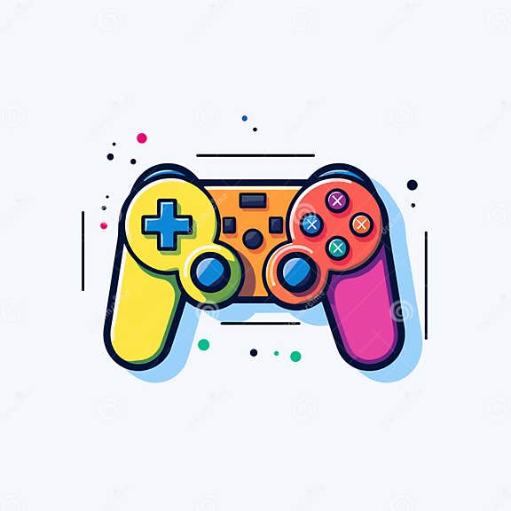 Vector of a Minimalist Flat Vector Icon of a Video Game Controller with ...