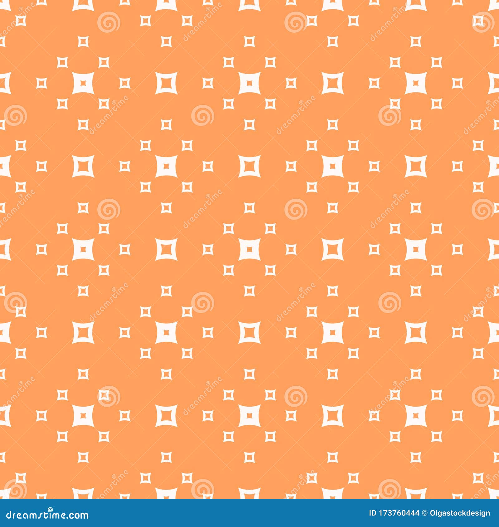 Vector Minimalist Orange Geometric Seamless Pattern with Small Squares ...
