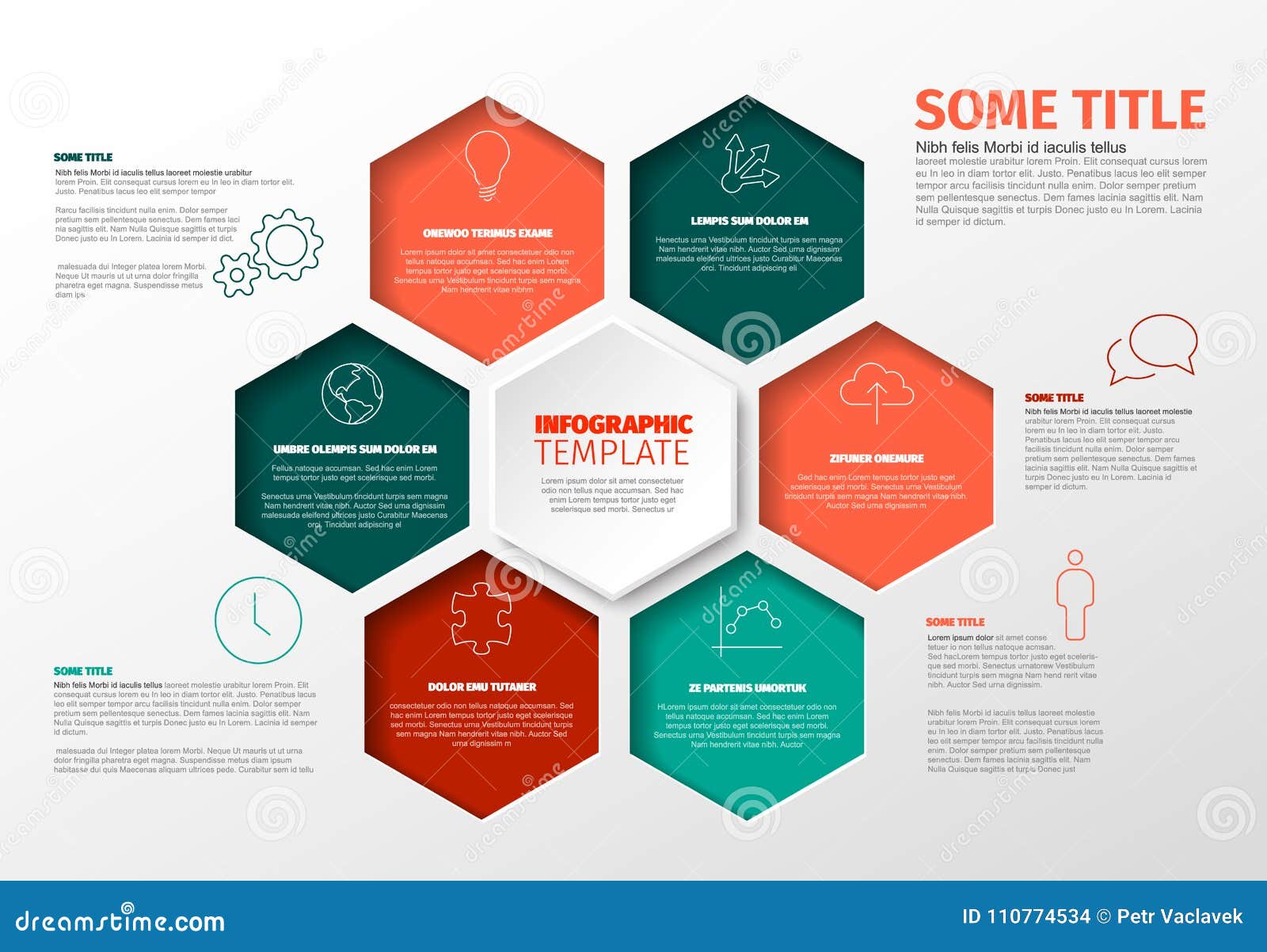 Vector Minimalist Infographic Report Template with Hexagons Stock ... Vector Minimalist Infographic Report Template with Hexagons Stock ...