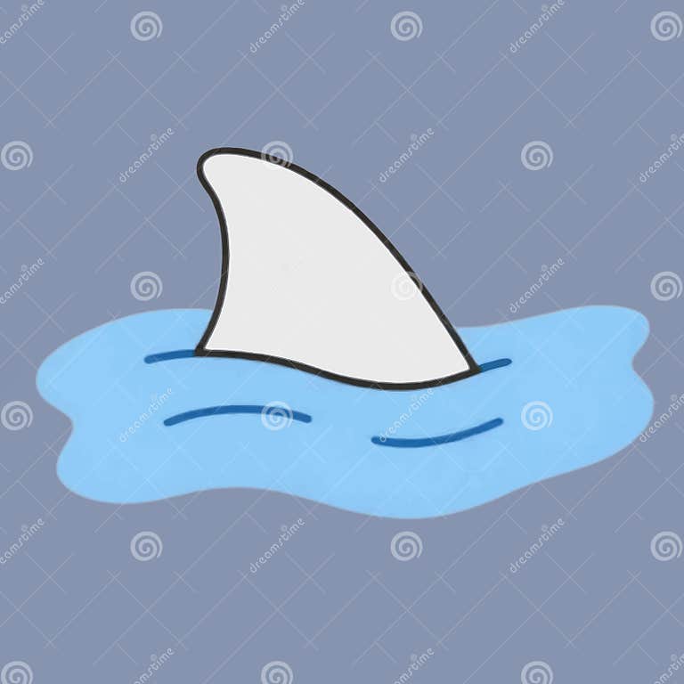Vector Minimalist Shark Fin Isolated Background Stock Illustration ...