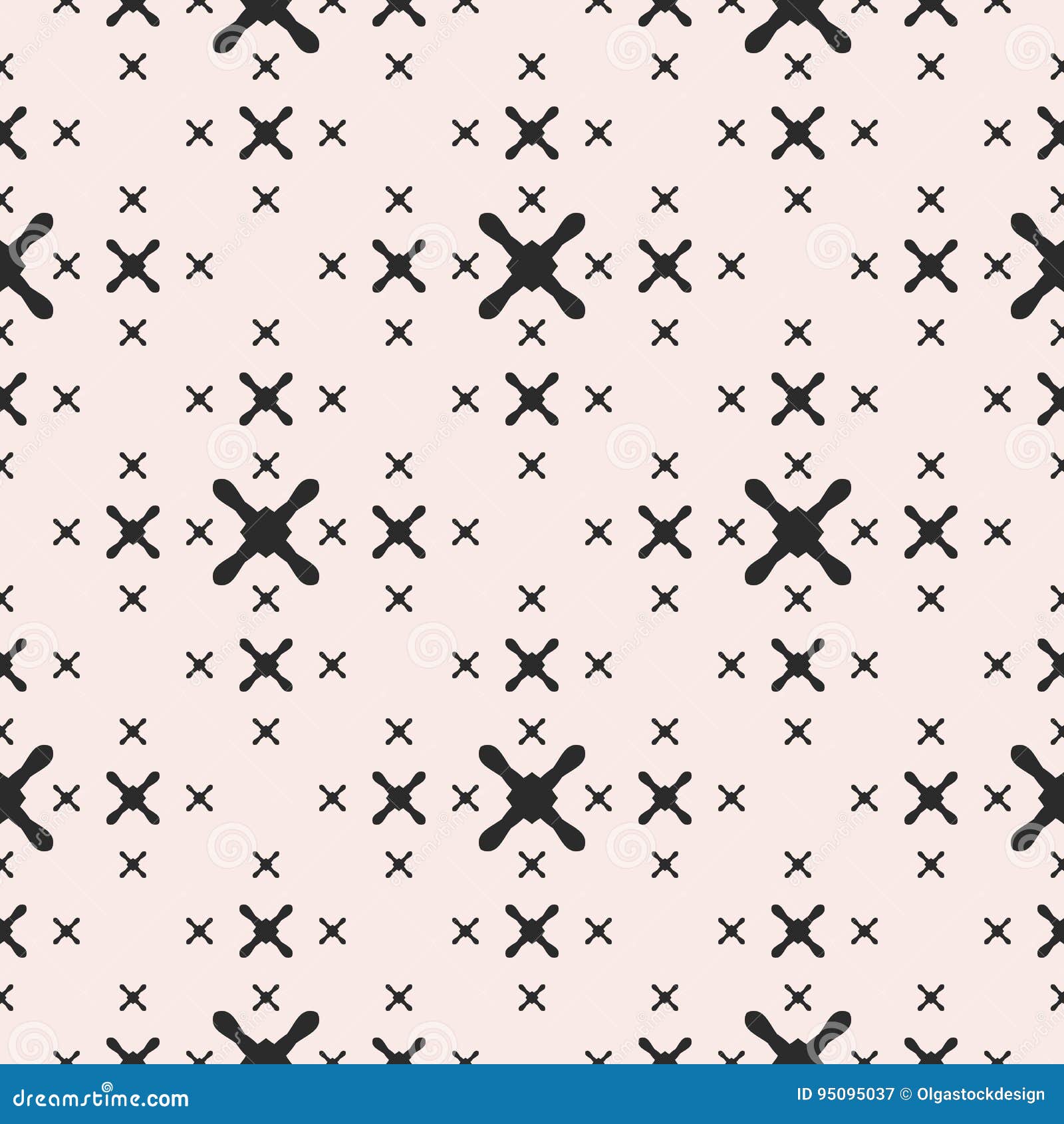 Vector Minimalist Texture, Geometric Seamless Pattern with Crosses ...