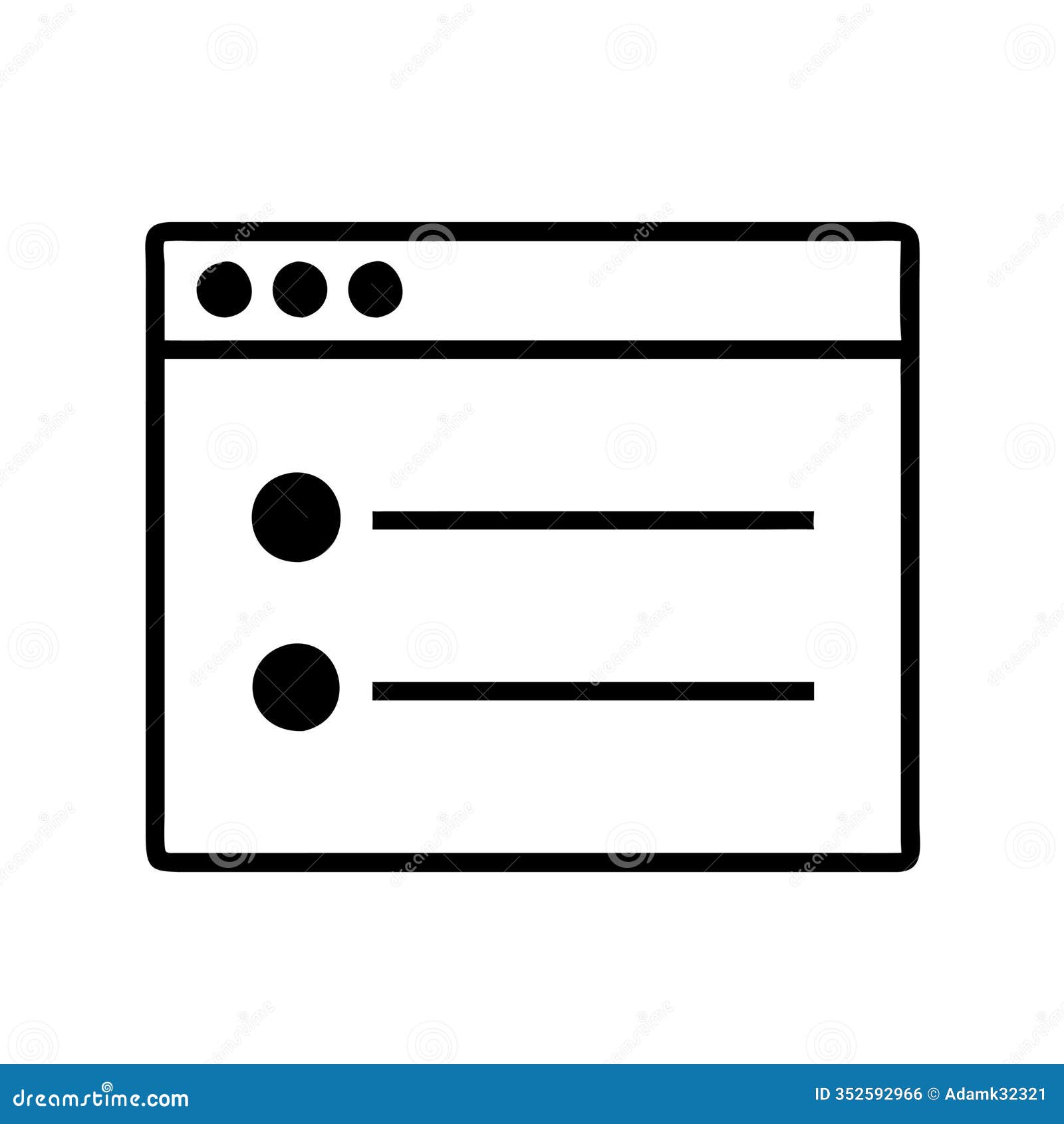 Vector Minimalist Web Browser Interface for User Interface Design Stock ...