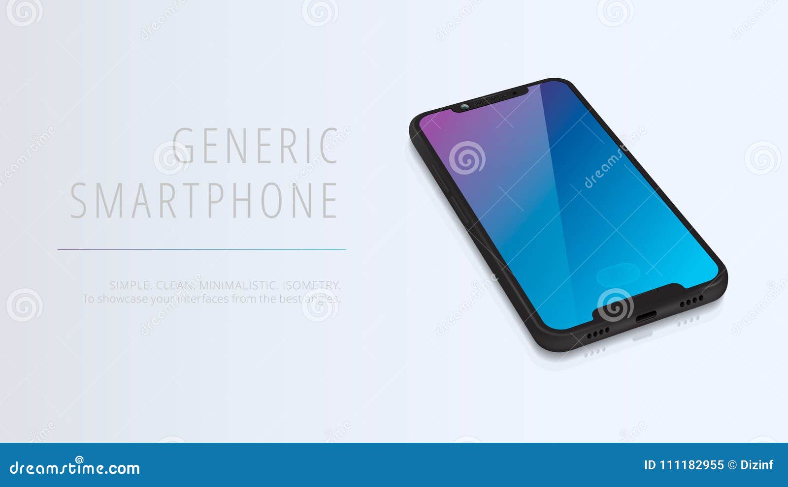 Vector Minimalistic 3d Isometric Illustration Cell Phone. Smartphone ...