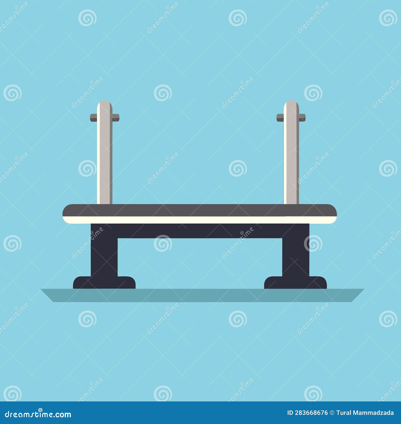 Vector of a Minimalistic Flat Design Bench with Two Bars Stock Vector ...