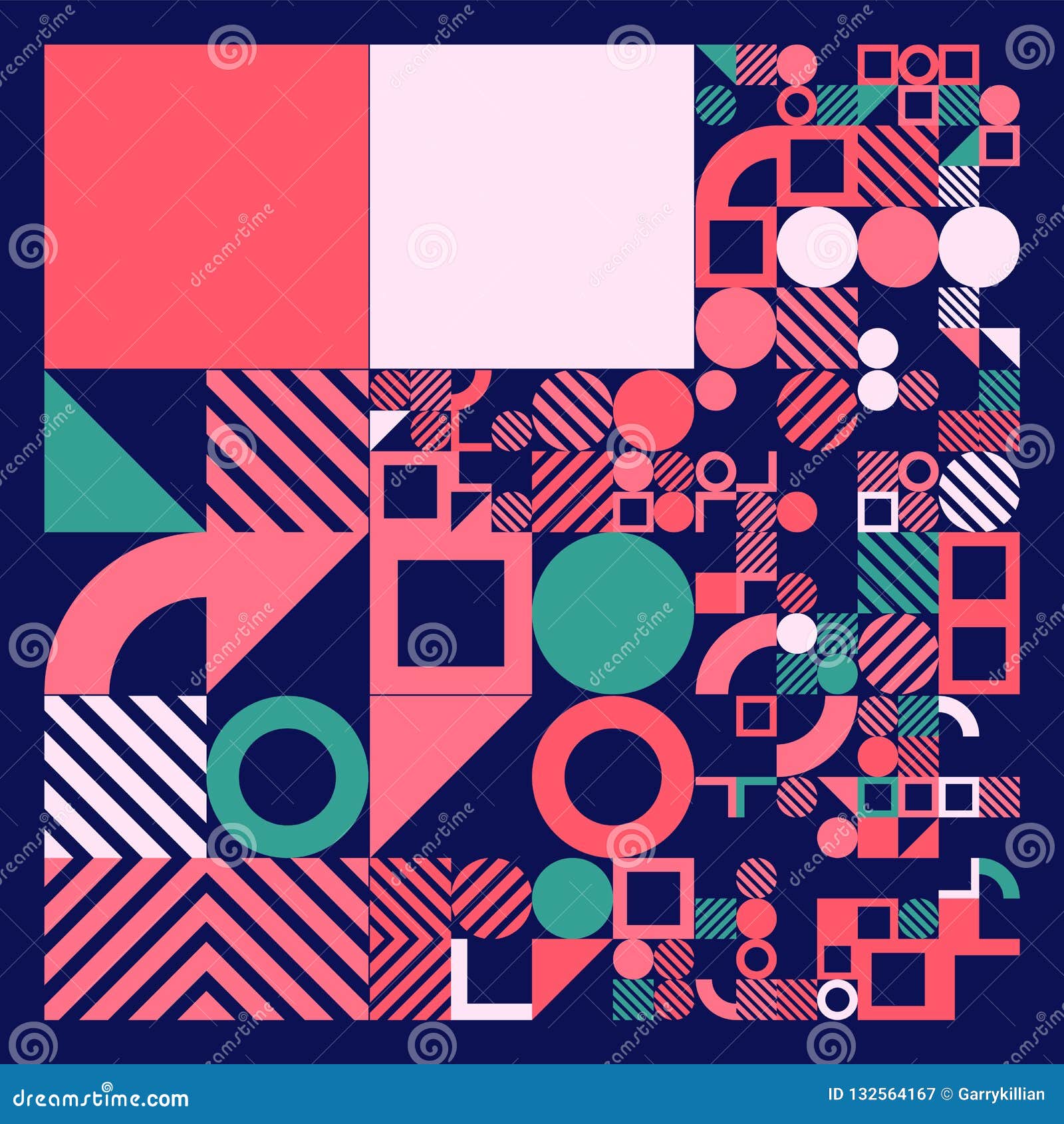 Vector Minimalistic Poster with Simple Shapes. Procedural Geometric ...