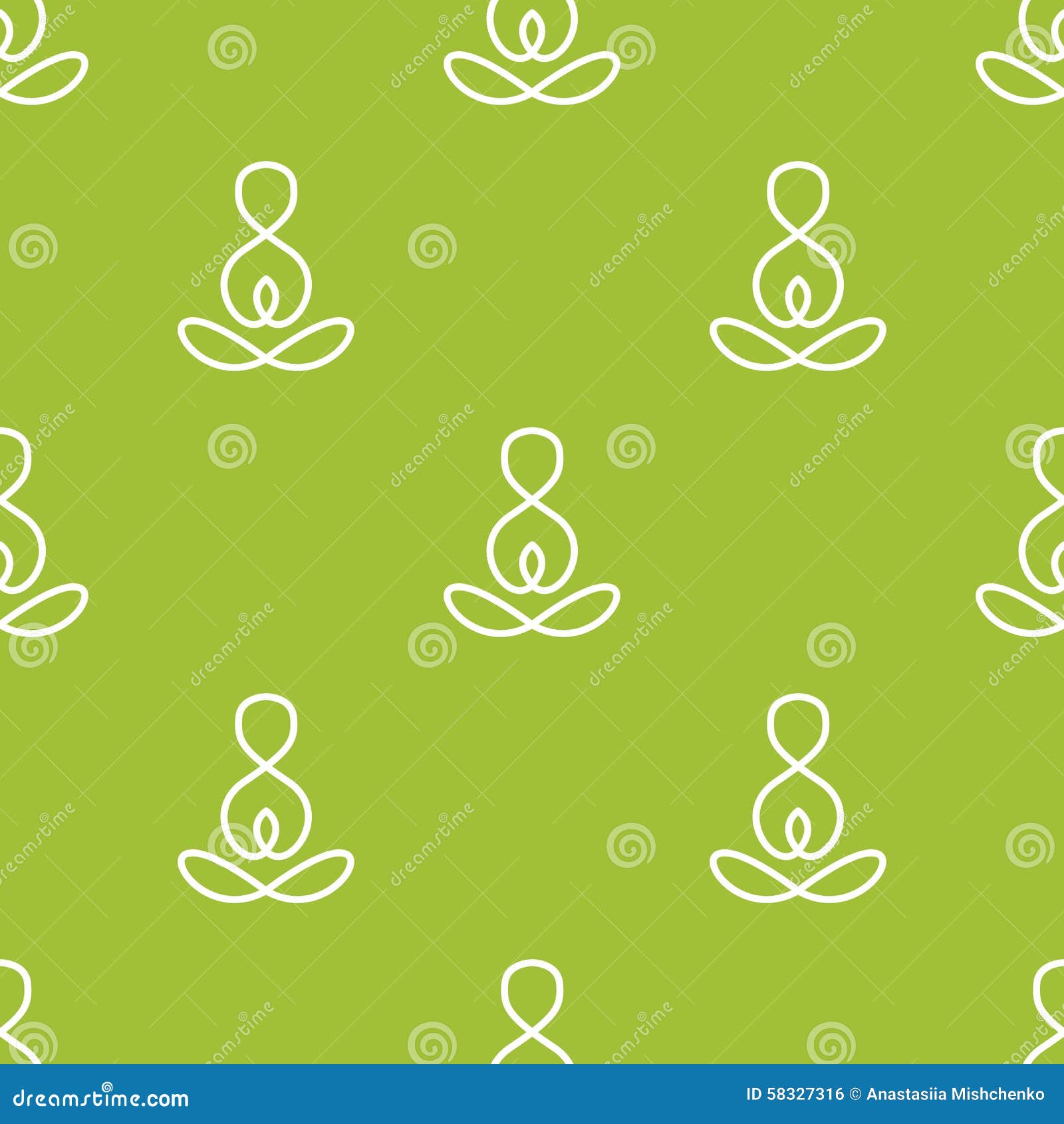 Vector Minimalistic Yoga Sign Seamless Pattern Stock Vector ...