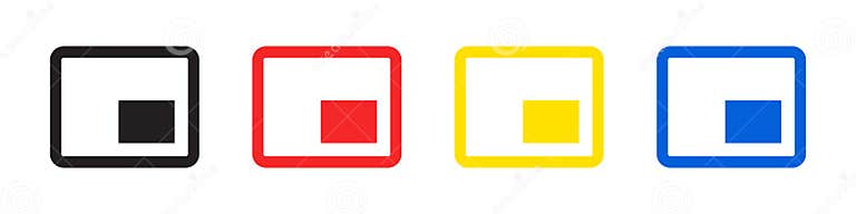 Vector Minimize Screen Icon Set. Miniplayer Icon Symbols Stock ...