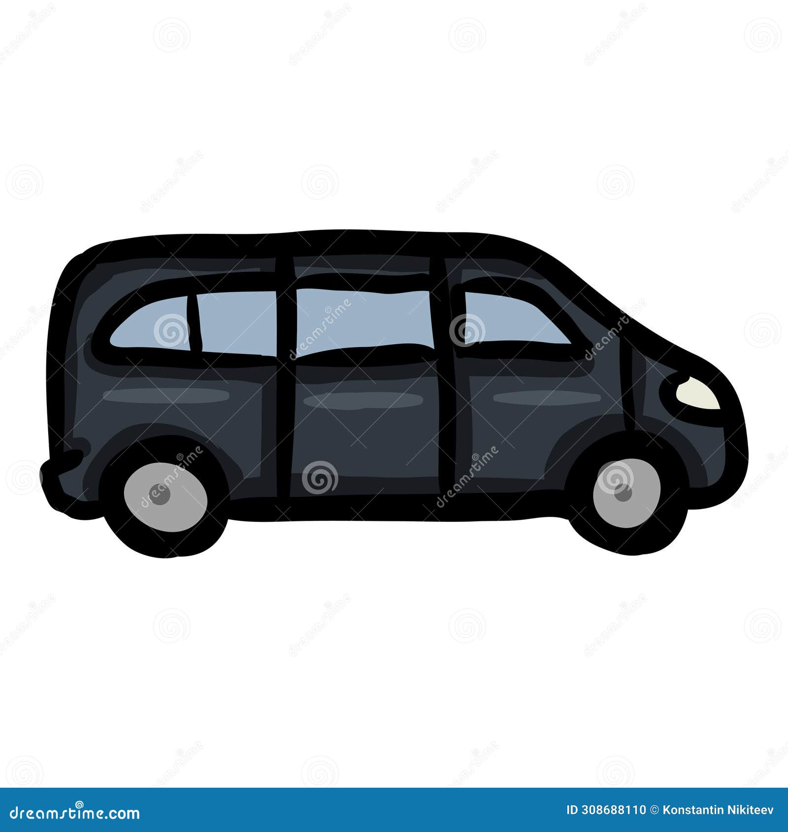 Vector Minivan Doodle Icon stock vector. Illustration of transportation ...