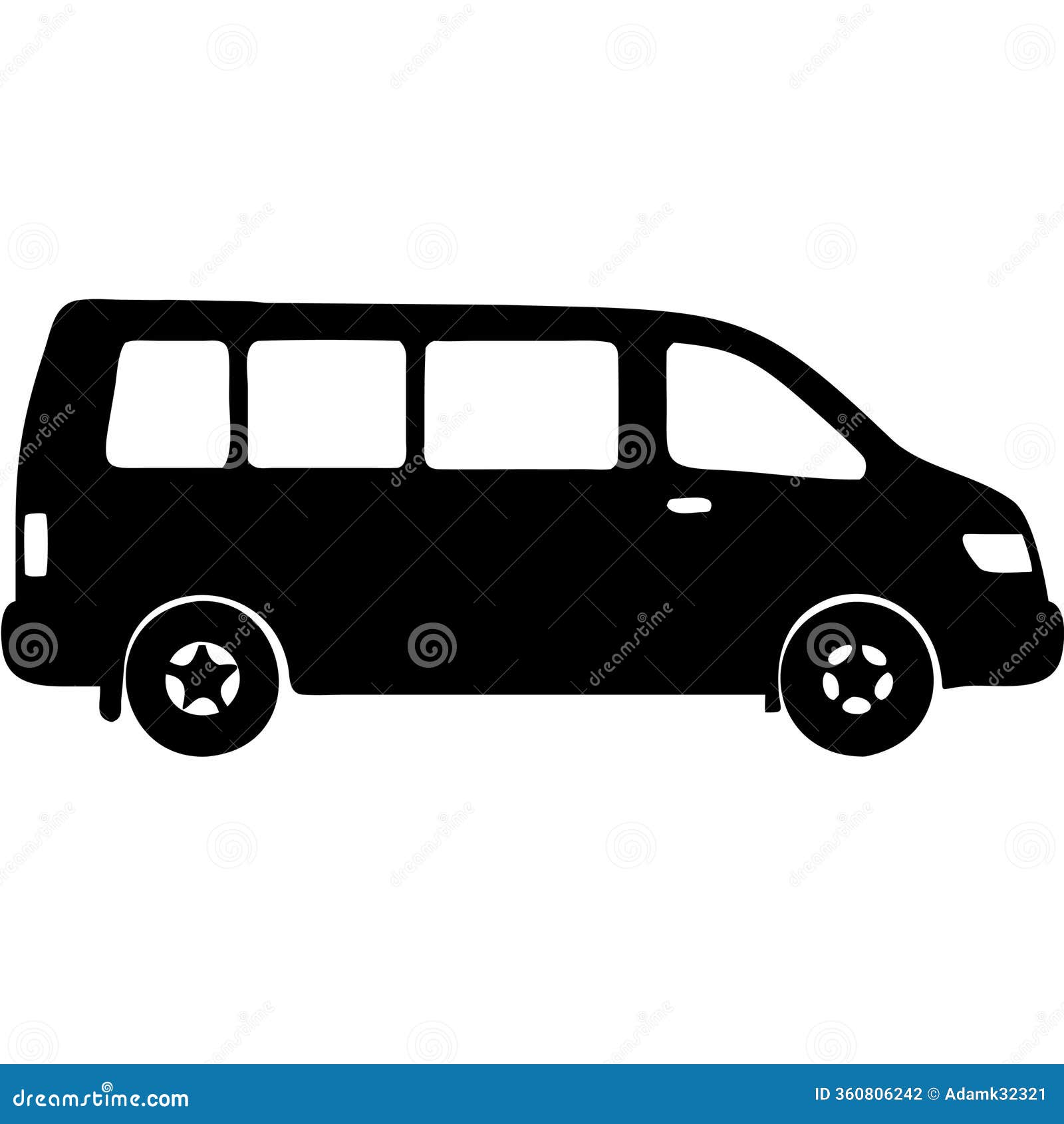 Vector Minivan Silhouette for Transportation Design and Graphics ...