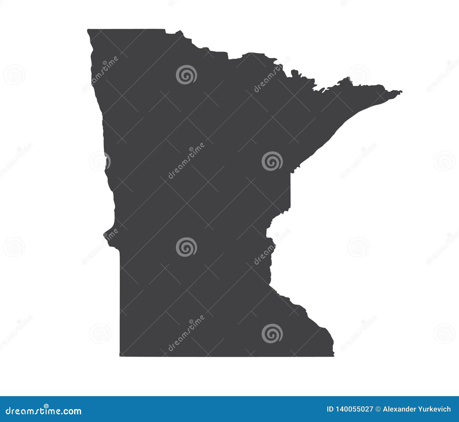 Vector Minnesota Map Silhouette Stock Illustration - Illustration of ...