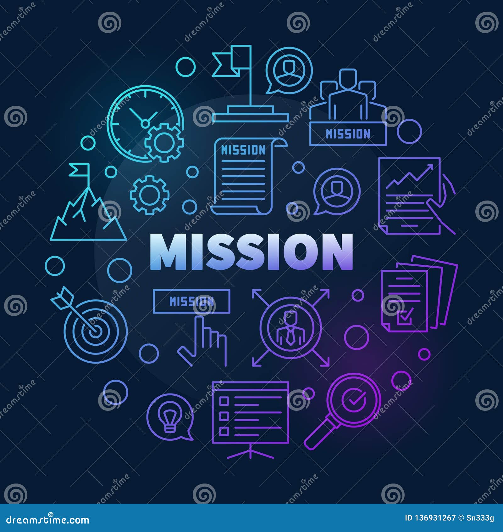 Vector Mission, Vision And Values Diagram Schema | CartoonDealer.com ...