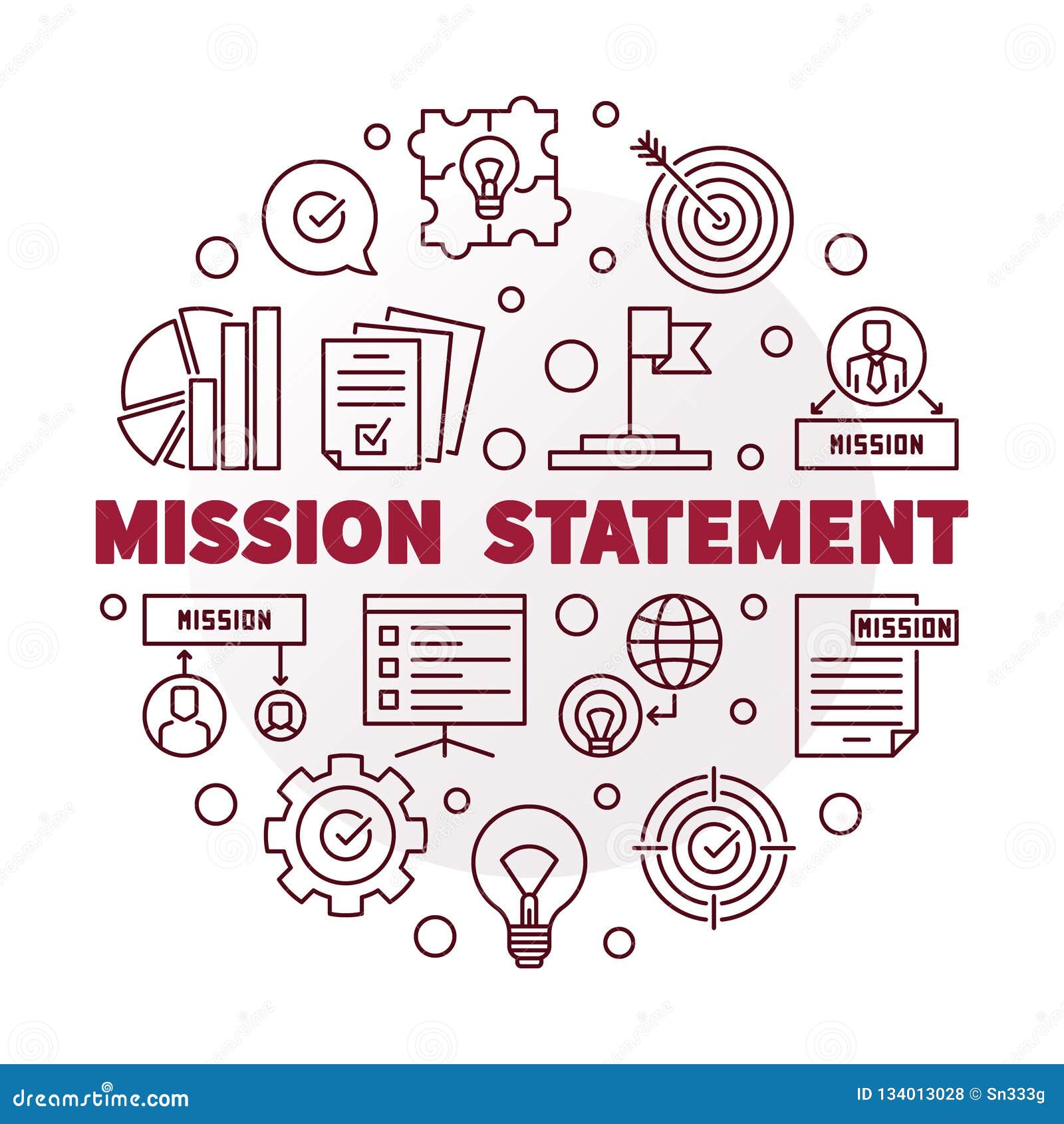 Vector Mission Statement Round Red Outline Illustration Stock Vector ...