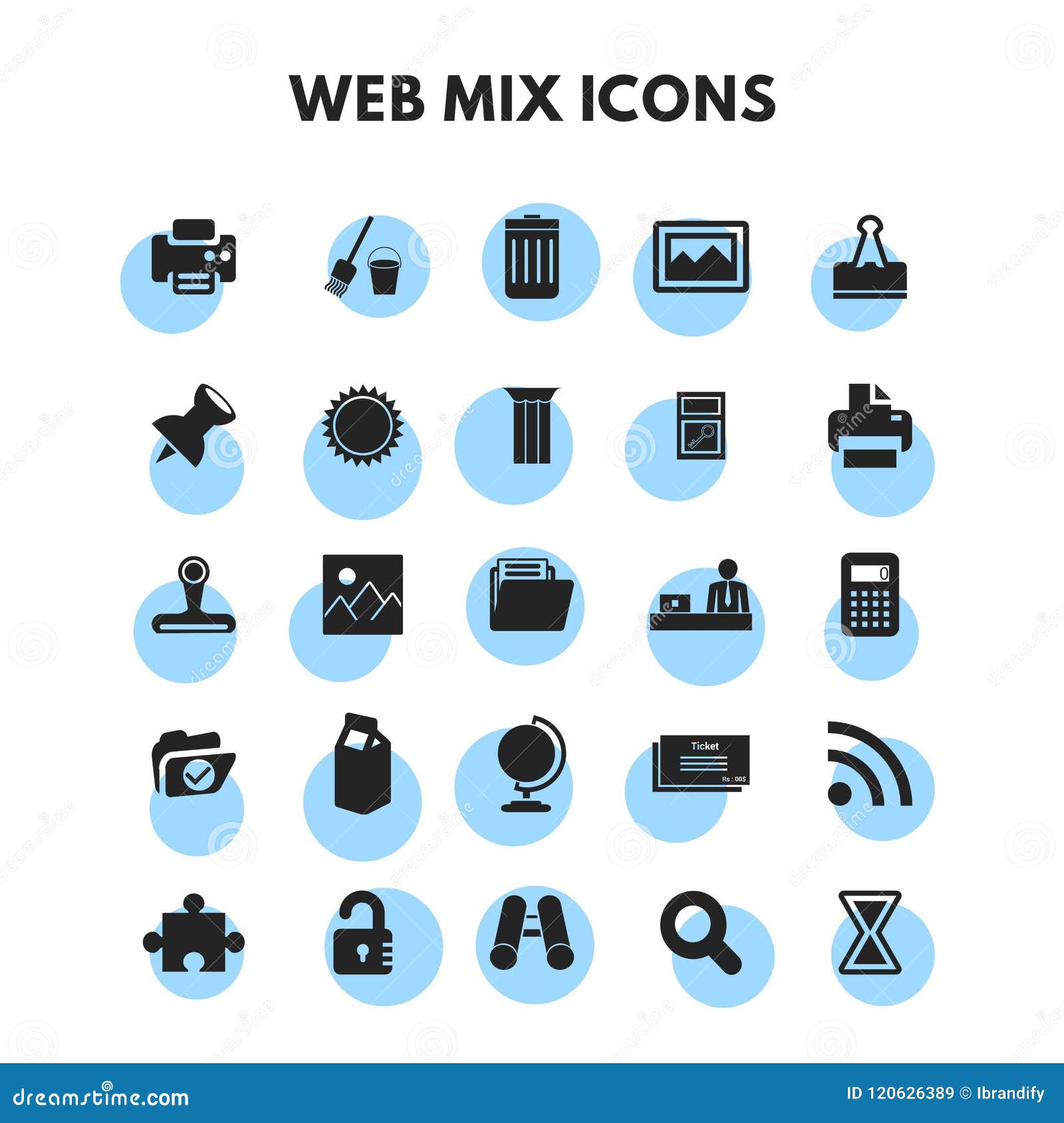 Vector Mix icons set stock vector. Illustration of icon - 120626389