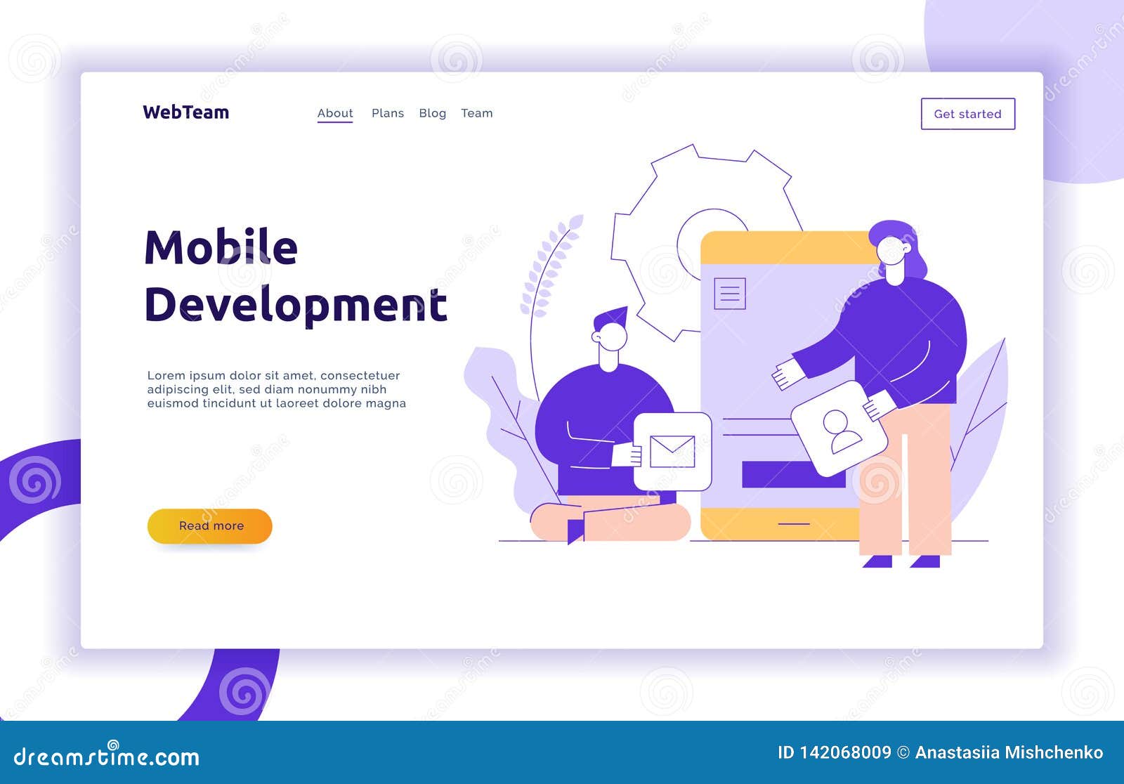 Vector Mobile Application or Website Development Banner Stock Vector ...