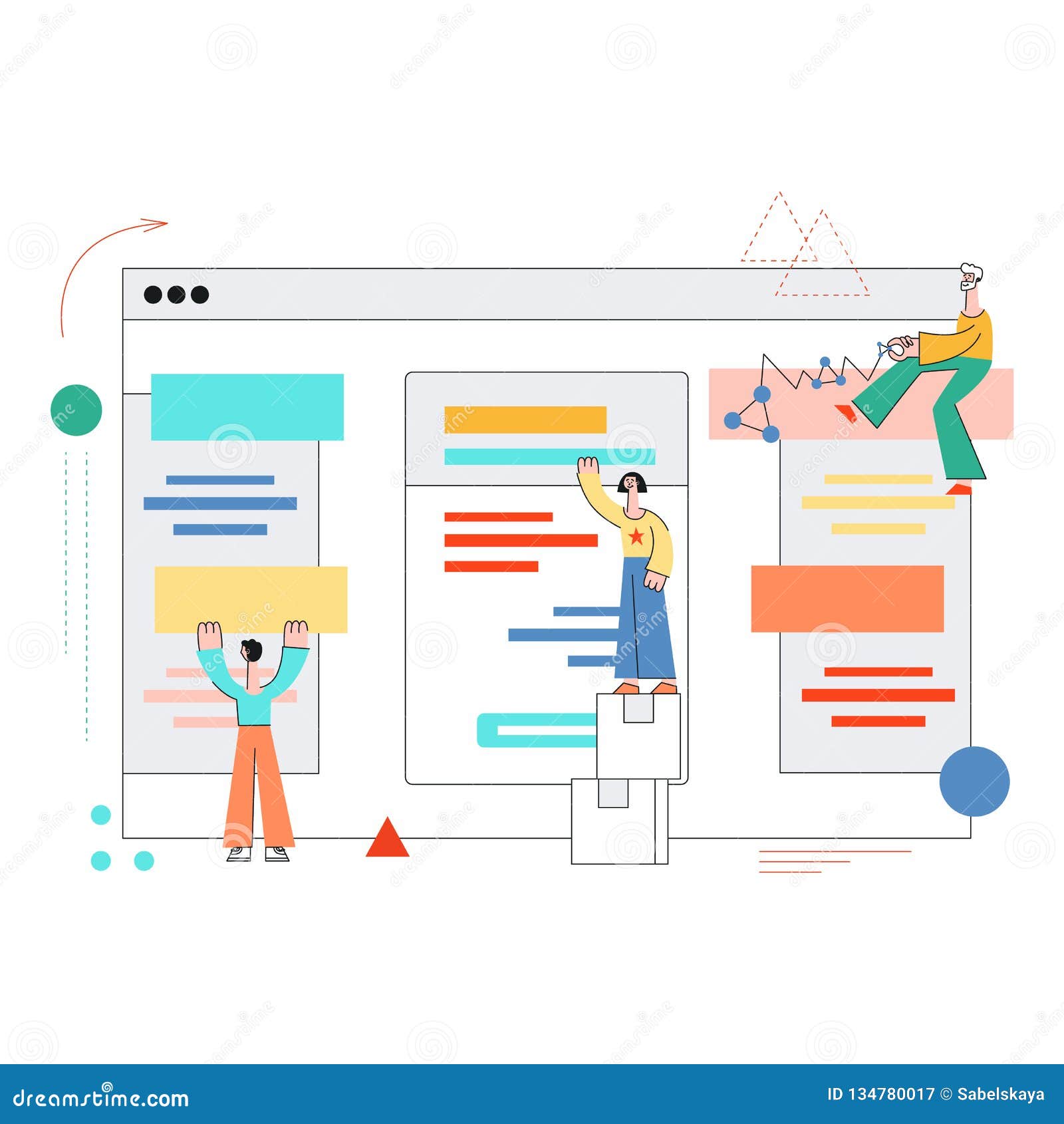 Vector Mobile Apps Development Girl, Man Laptop Stock Vector ...